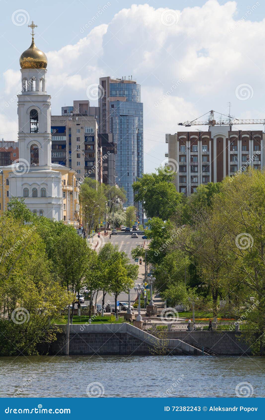 City of Samara with the Volga River Stock Image - Image of embankment ...