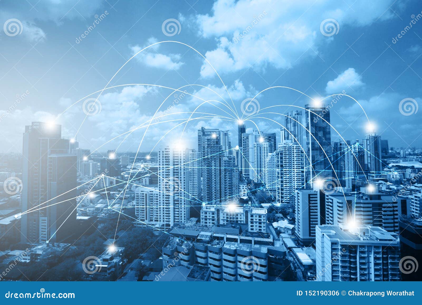 Connecting Dots And Lines Light Grey Blur Background Royalty-Free Stock ...