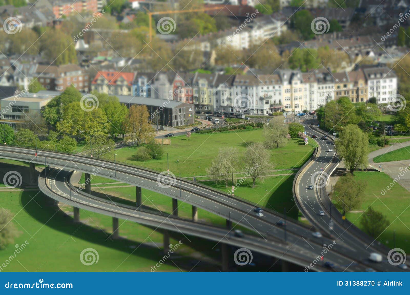 City Scape Miniature Suspended Roads Stock Photo - Image of highrise ...