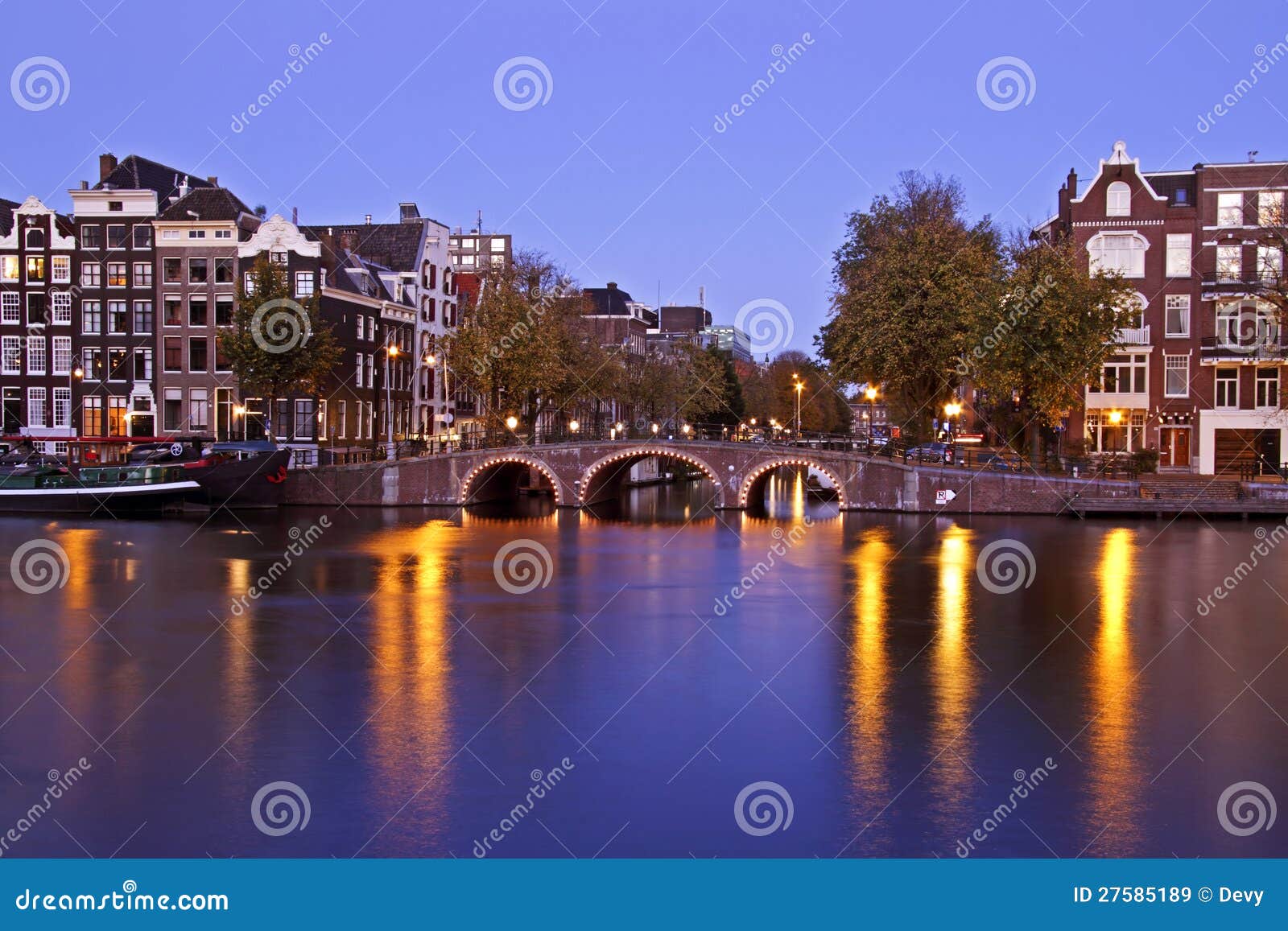 City Scenic from Amsterdam Netherlands Stock Image - Image of lights ...