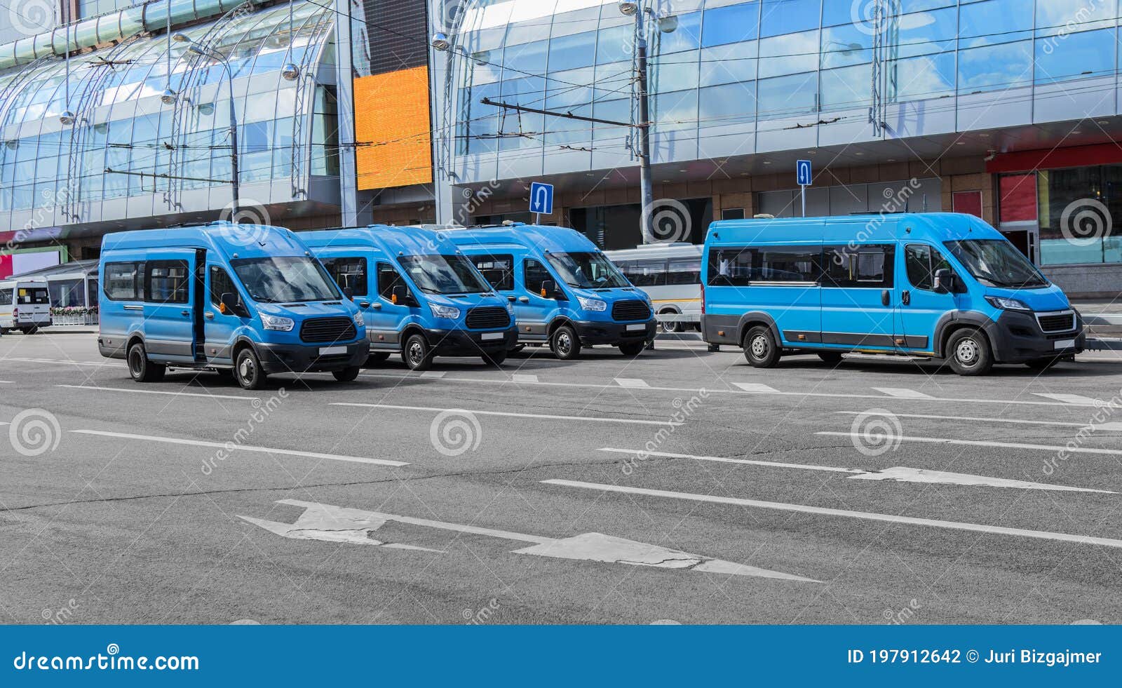 City Shuttle Buses in the Parking Lot Stock Photo - Image of cargo ...