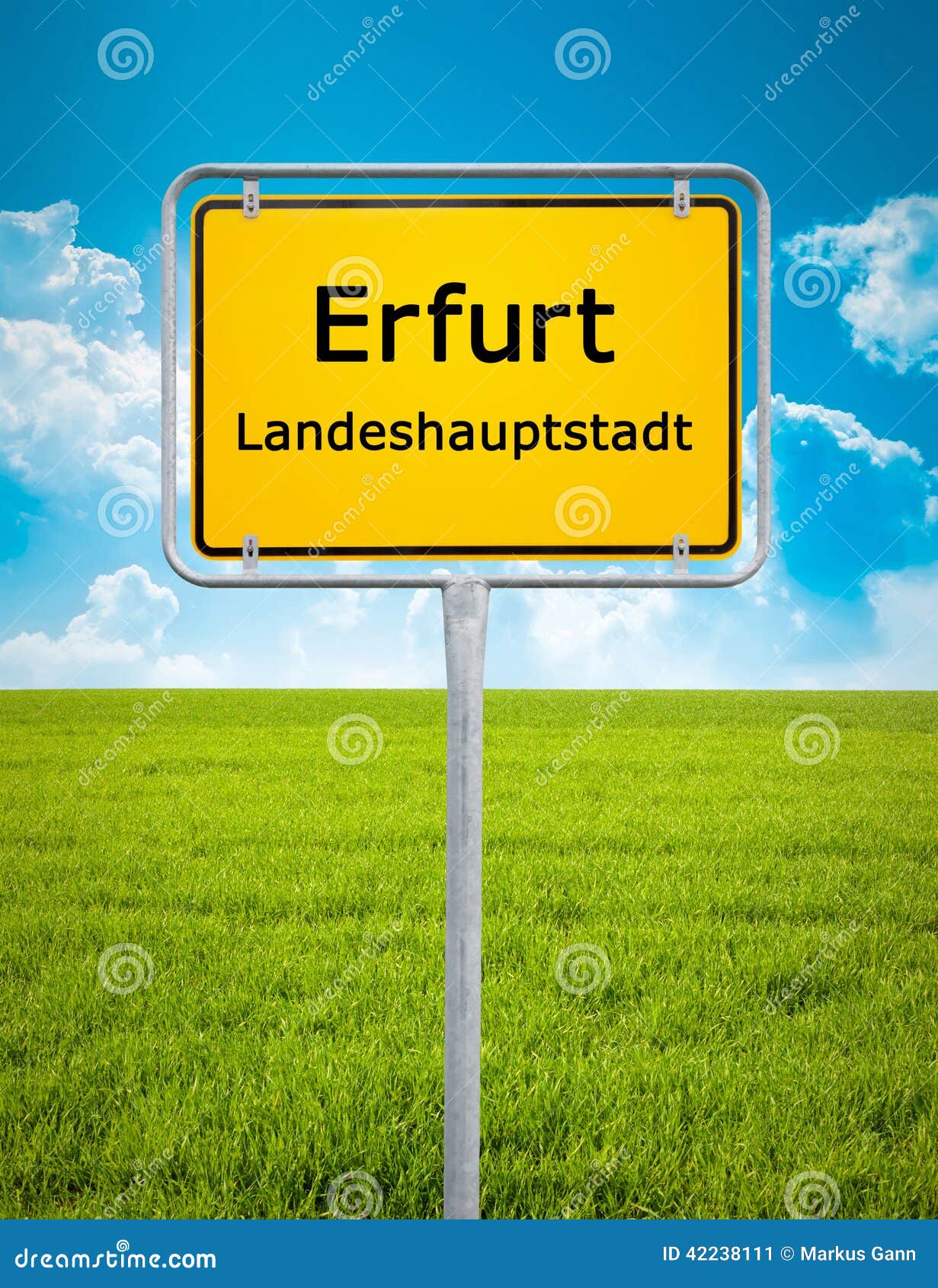 City sign of Erfurt stock image. Image of green, europe - 42238111