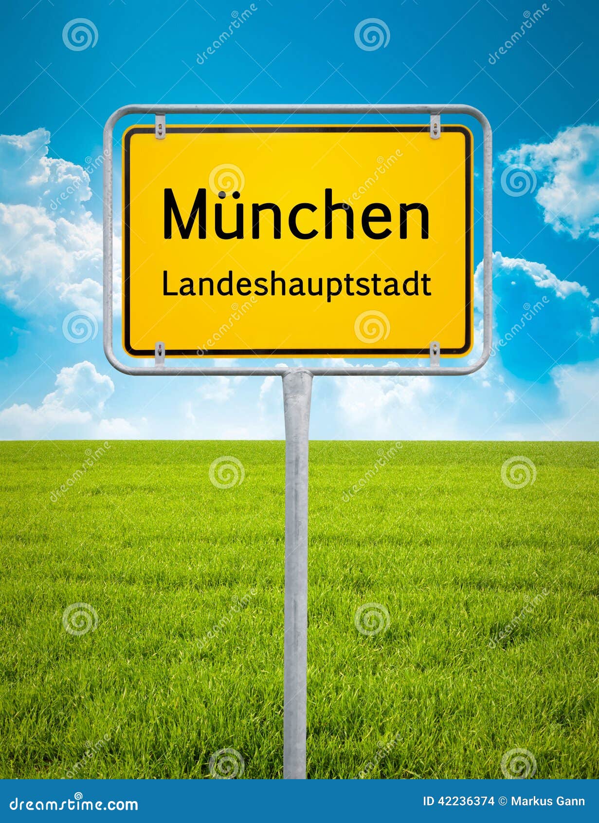 City sign of Munich stock photo. Image of clean, grass - 42236374