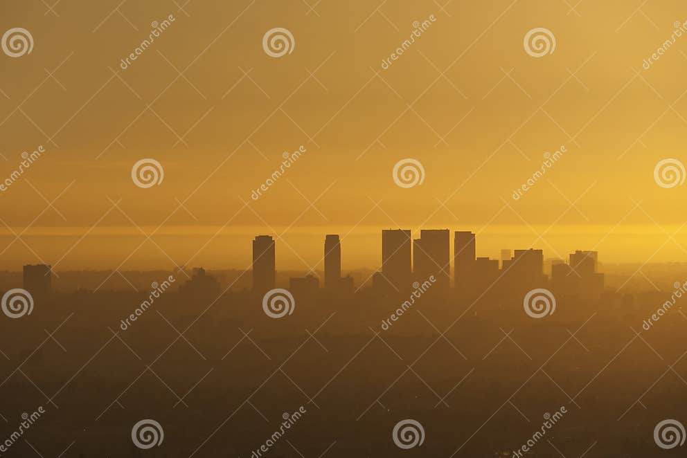 City Silhouette in Smog stock image. Image of pollution - 12042811