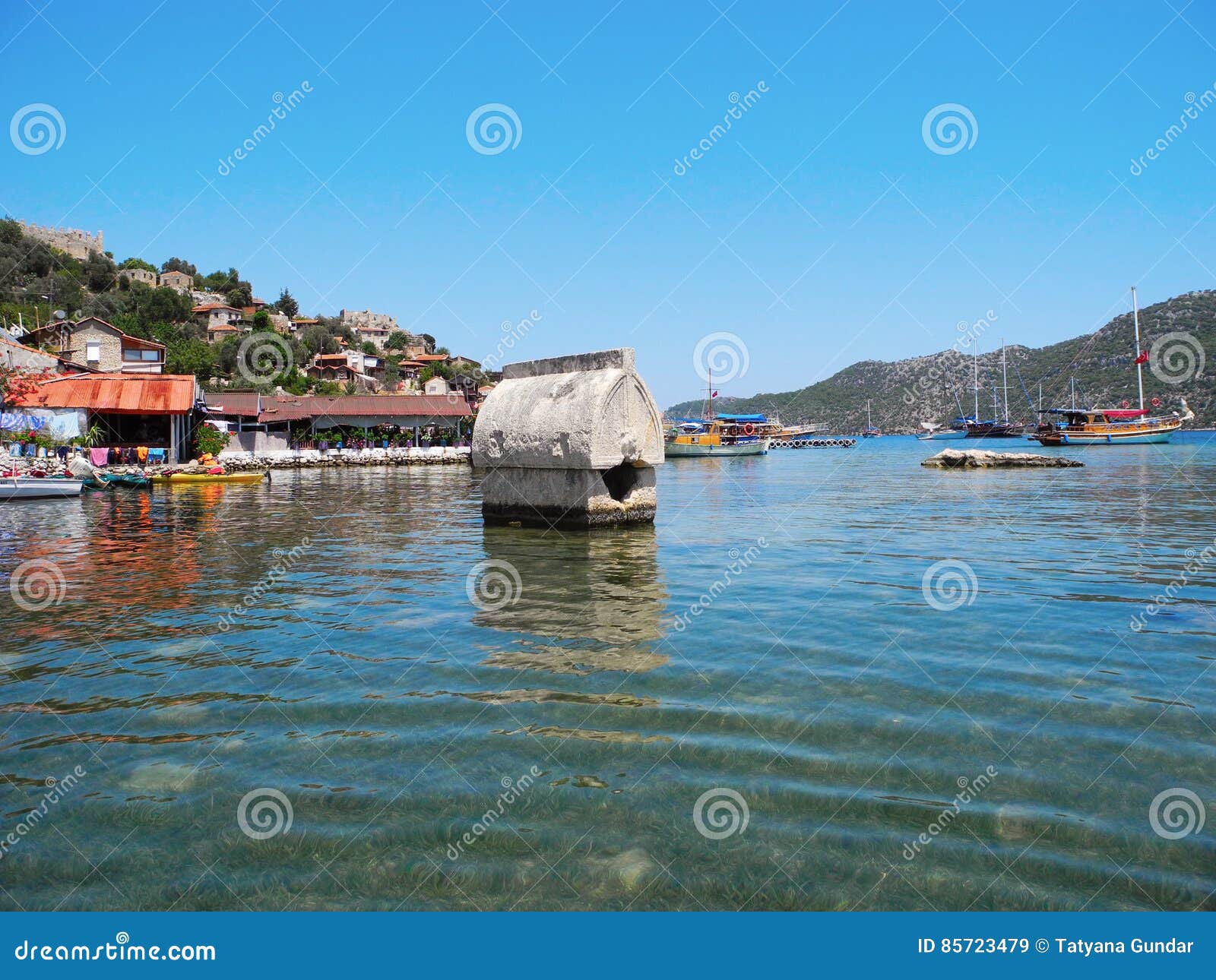 The City of Simena, Turkey. Stock Image - Image of island, antique ...