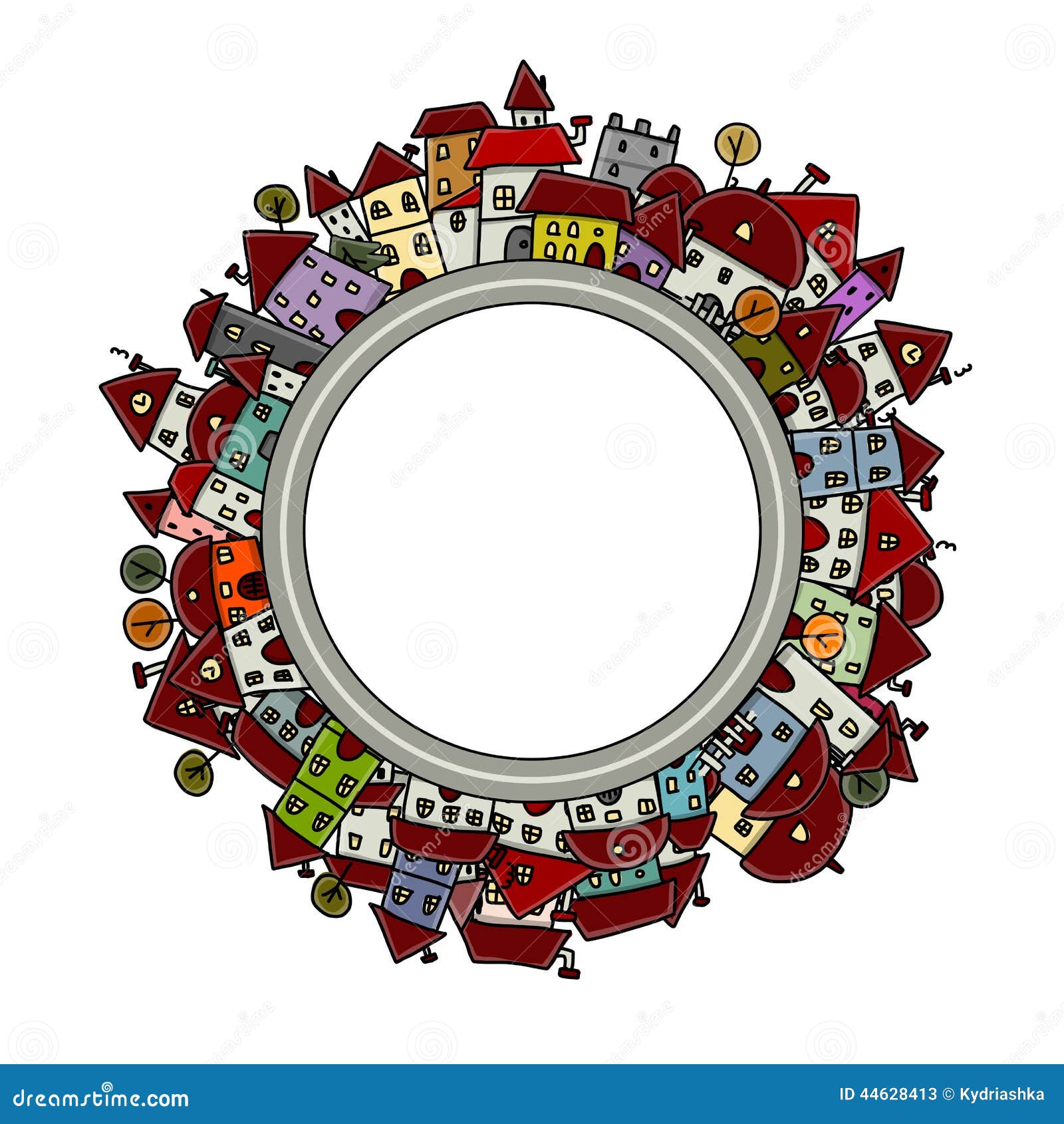 City Sketch, Frame for Your Design Stock Vector - Illustration of retro ...