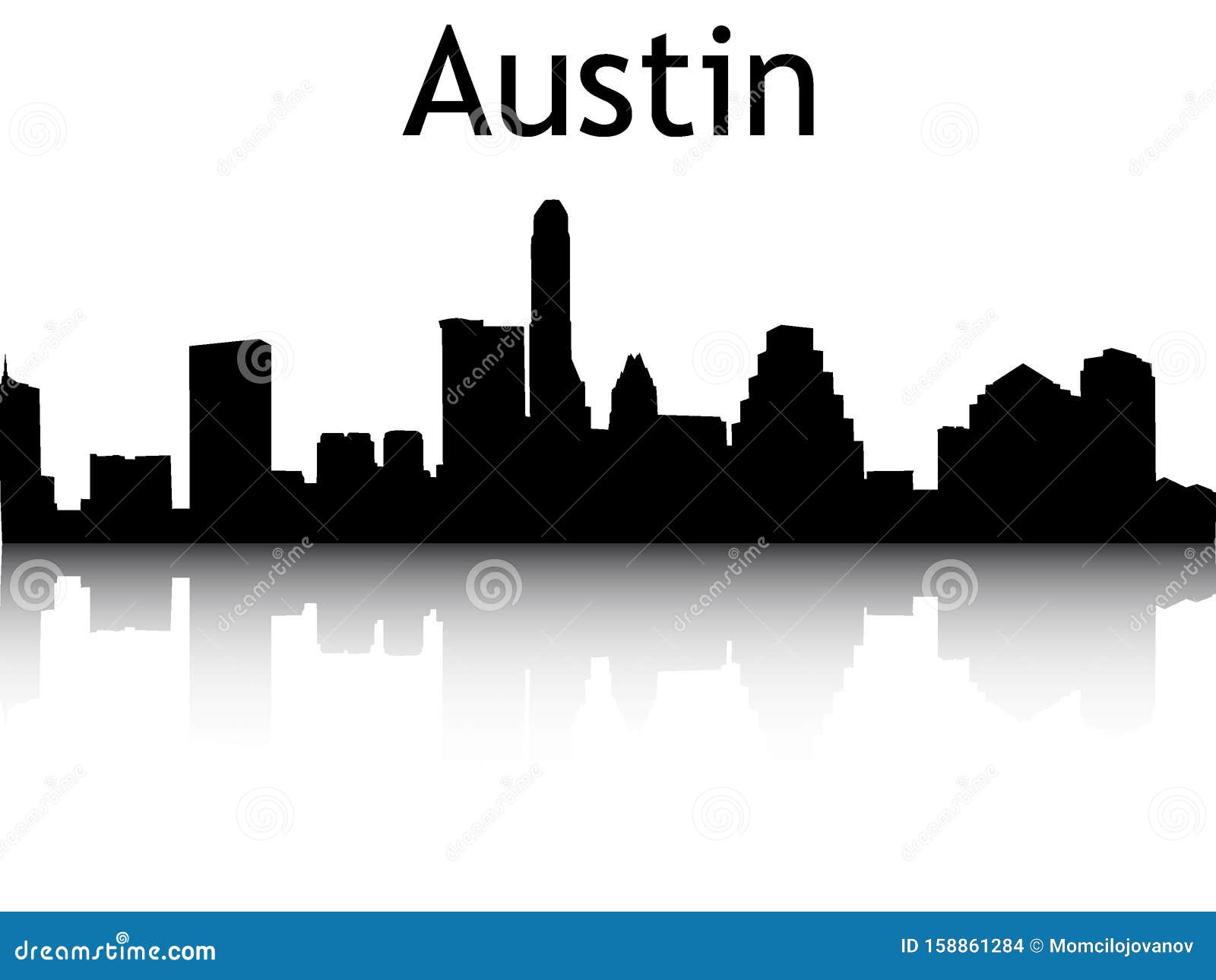 City Skyline of Austin stock vector. Illustration of black - 158861284