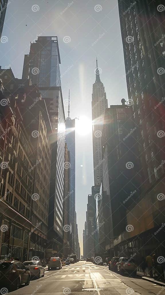 City Skyline Casting Shadows at Midday Stock Illustration ...