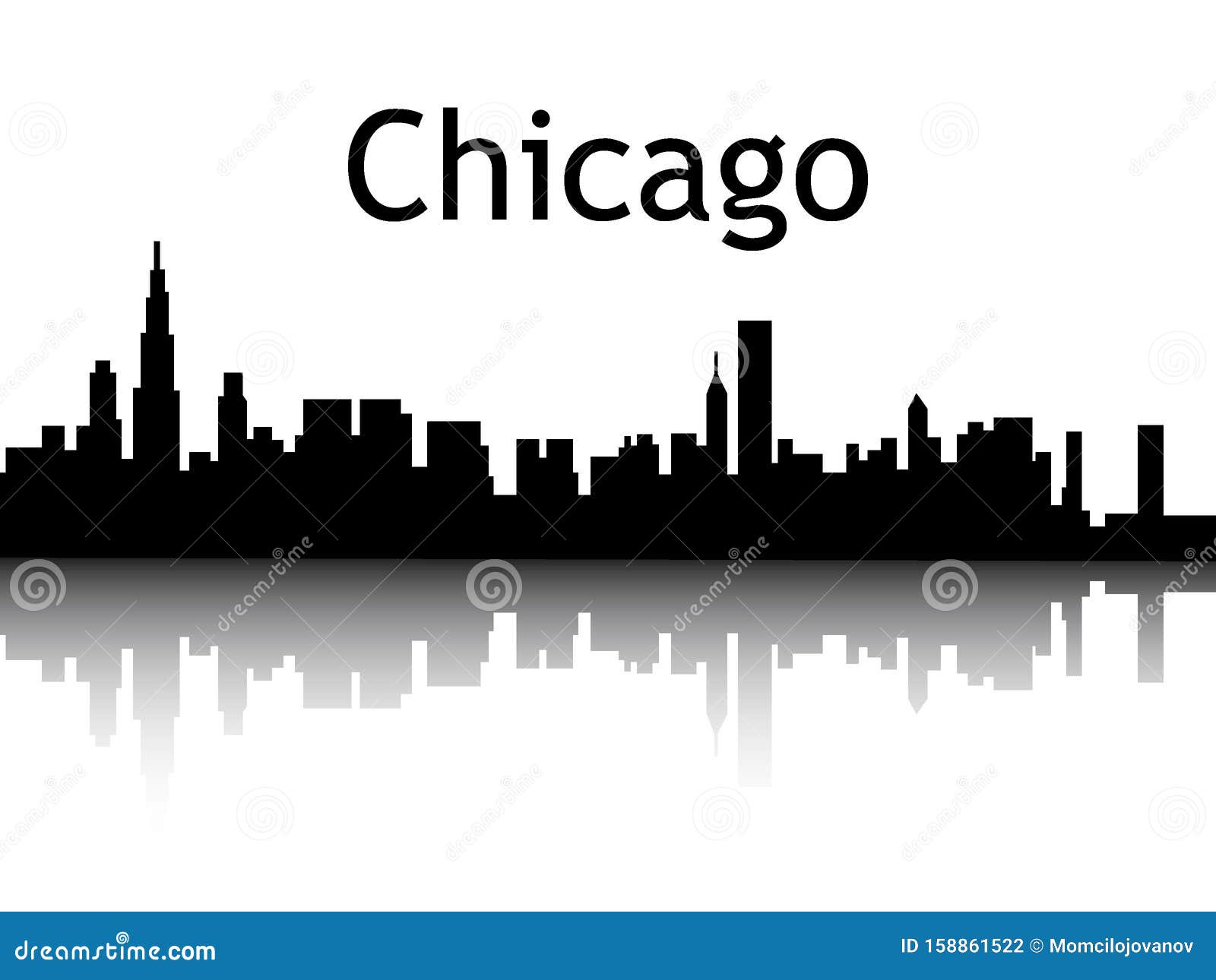 City Skyline of Chicago stock vector. Illustration of skyline - 158861522