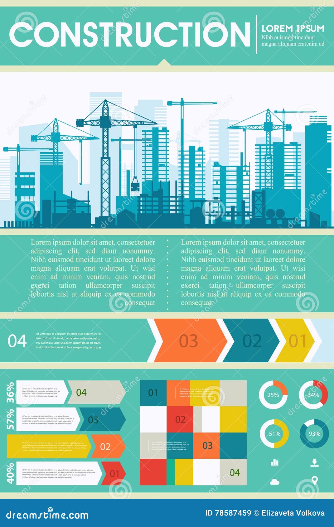 City Skyline Construction Illustration Stock Vector - Illustration of ...