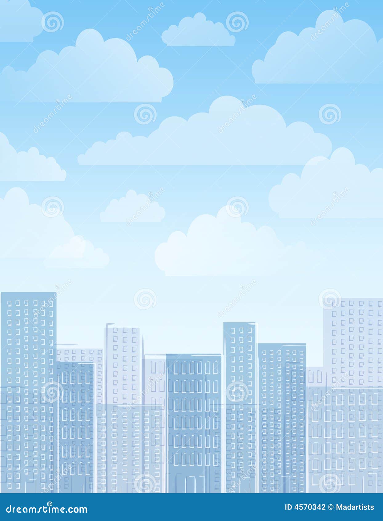 City Skyline Daytime Background Stock Illustration - Illustration of ...
