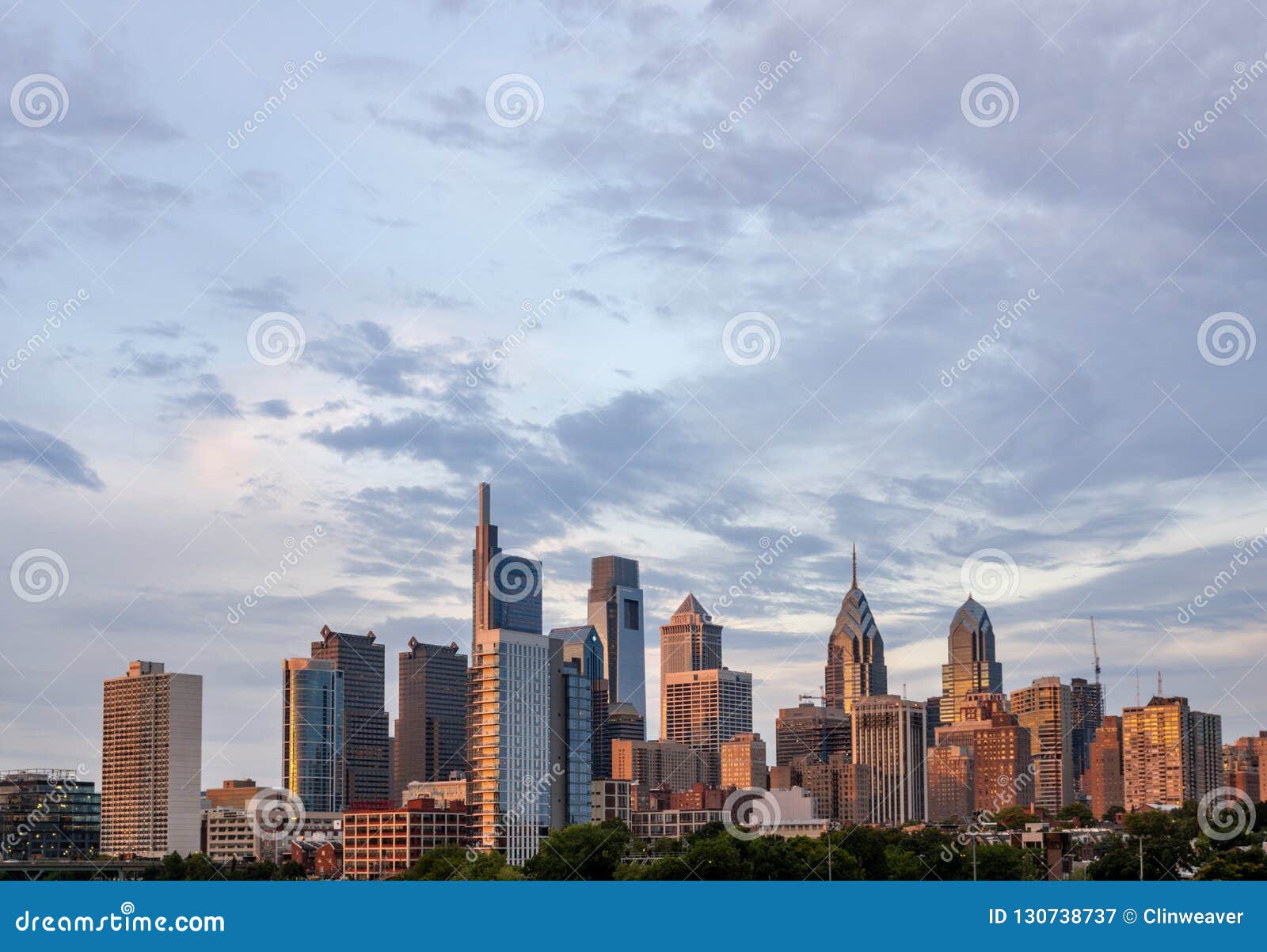 City Skyline in the Evening Sun Editorial Photography - Image of sunset ...