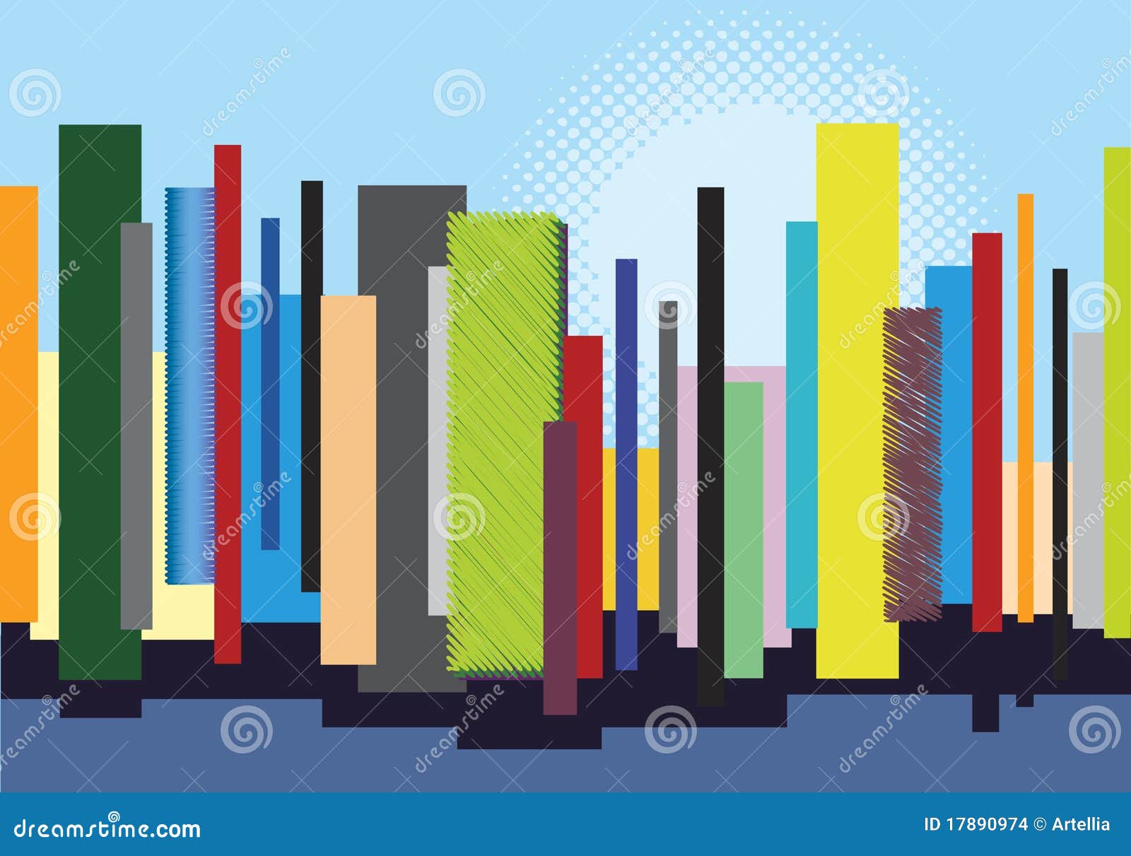 City Skyline - Illustration Multiple Colors Stock Vector - Illustration ...
