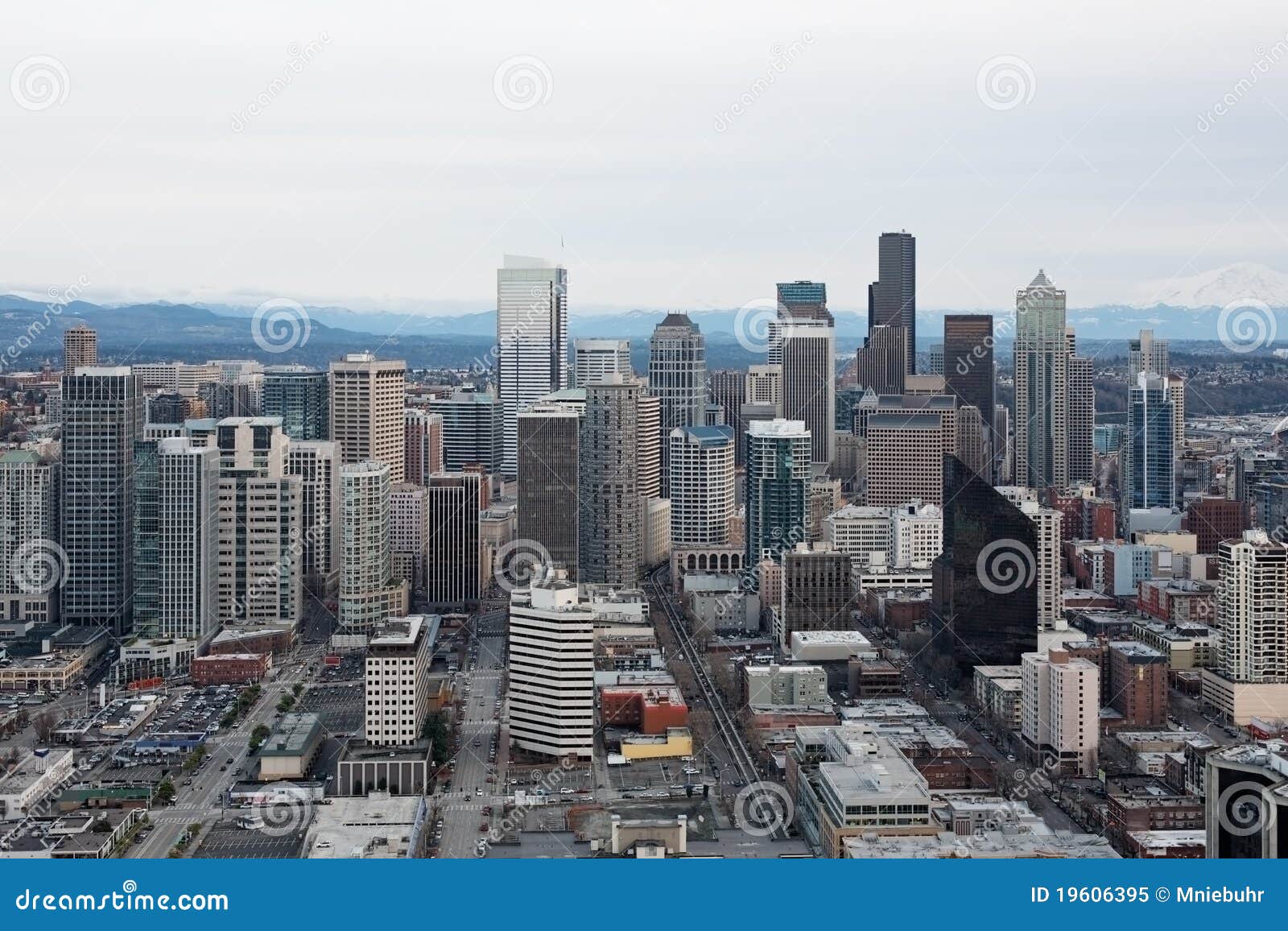 City Skyline and Mountains in the Distance Stock Image - Image of ...