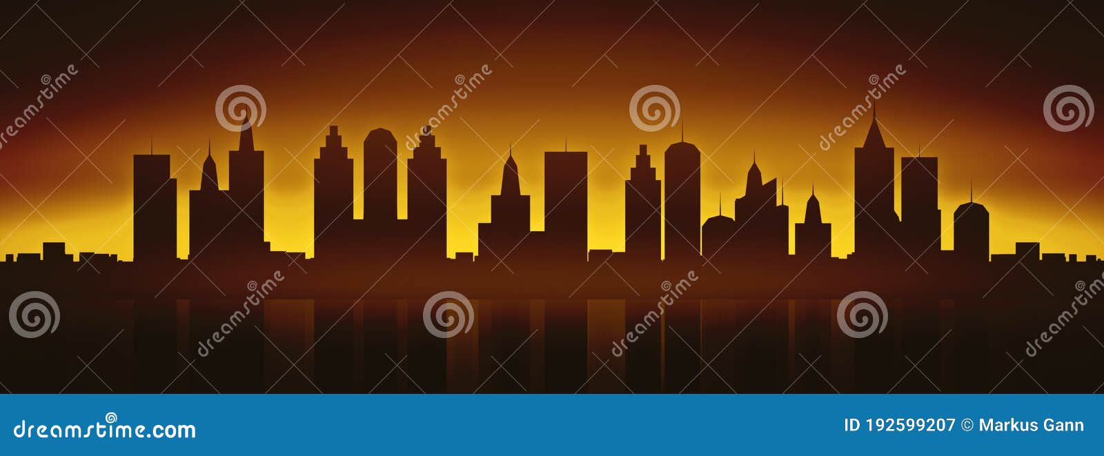 City Skyline by Night Background Banner Stock Illustration ...