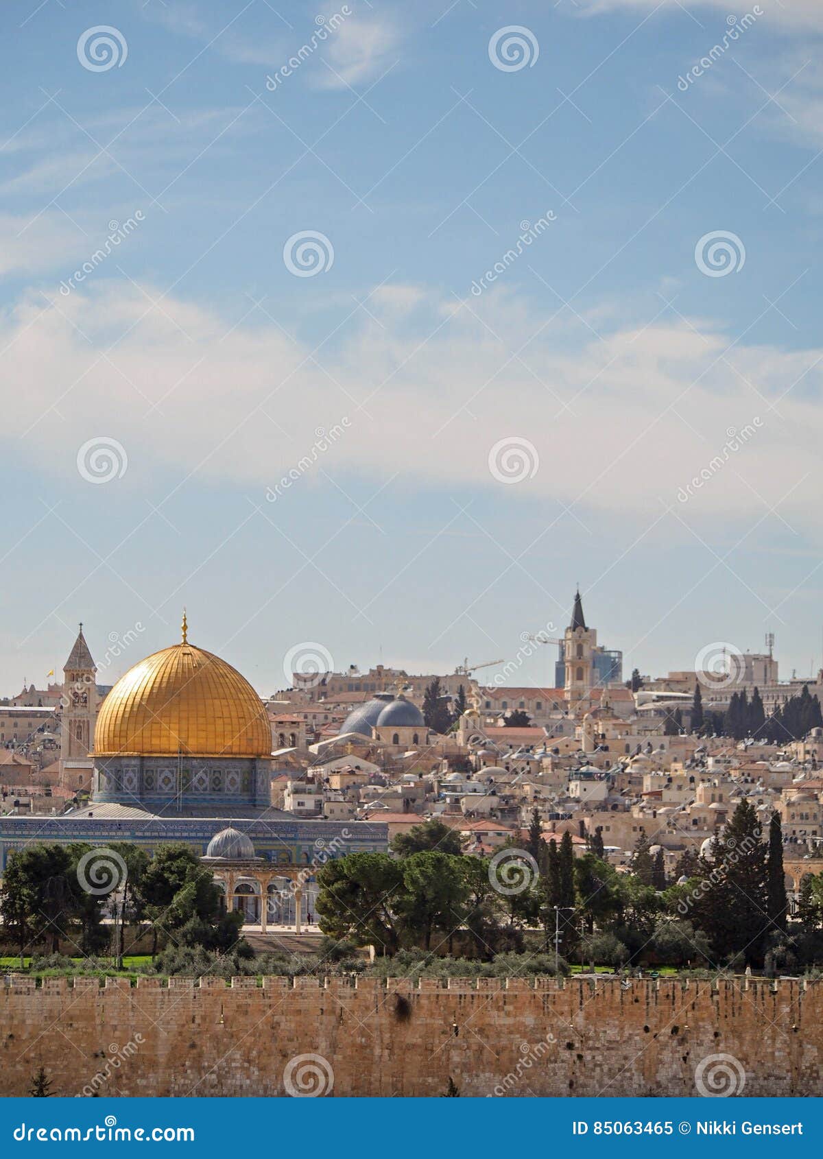 City Skyline of Old Jerusalem from Mount of Olives Stock Image - Image ...