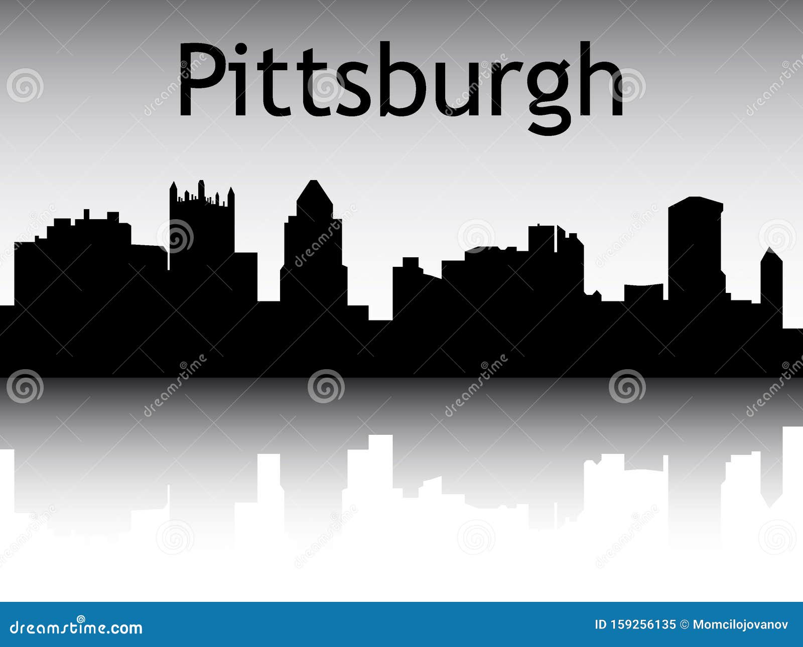 City Skyline of Pittsburgh Pennsylvania Stock Vector - Illustration of ...