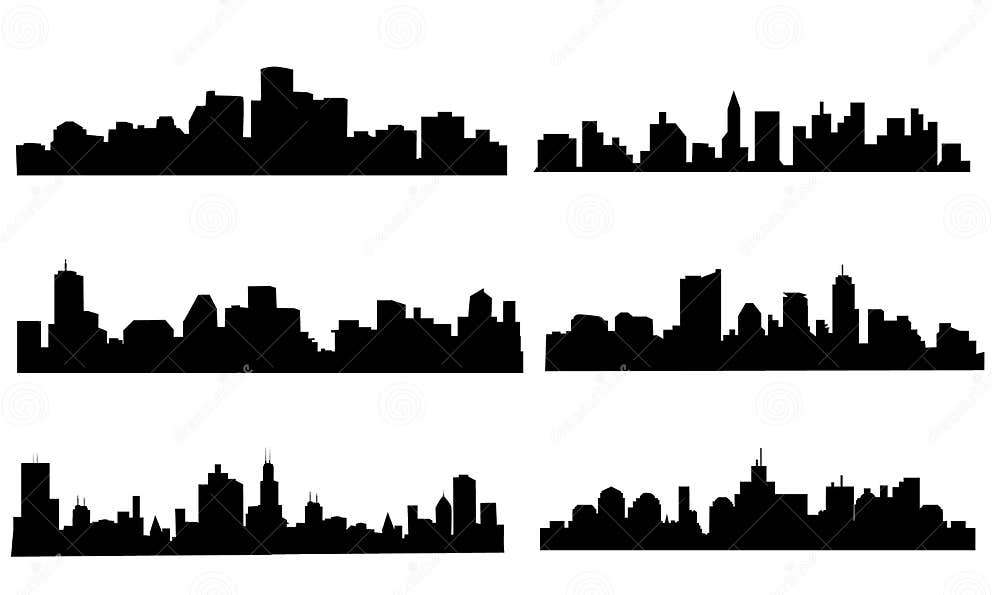 City Skyline Set - Vector stock vector. Illustration of city - 36414843