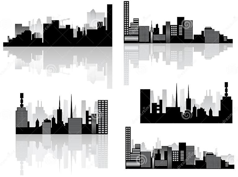 City skyline and shadow stock vector. Illustration of modern - 8476569