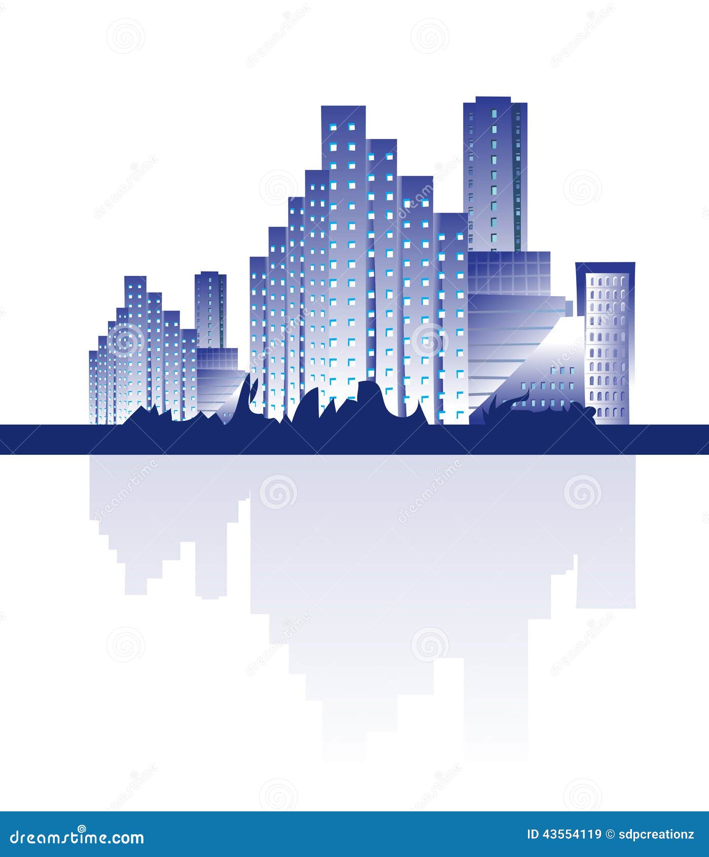 City Skyline stock illustration. Illustration of cityscape - 43554119