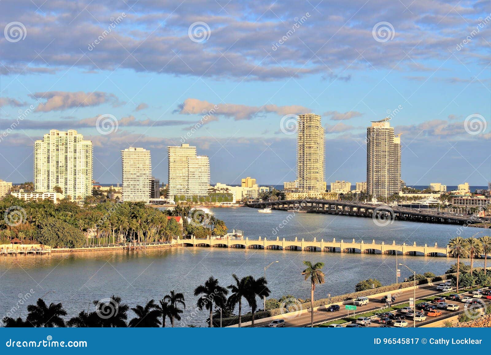 City Skyline and Views of the Ocean in Miami, Florida Stock Image ...