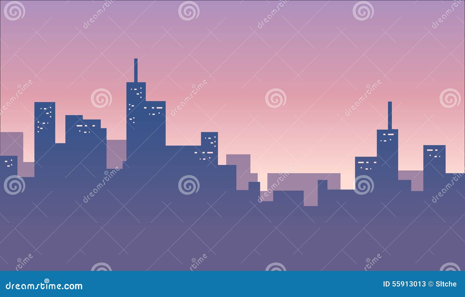 City Skylines In Morning, Afternoon And Evening Cartoon Vector ...