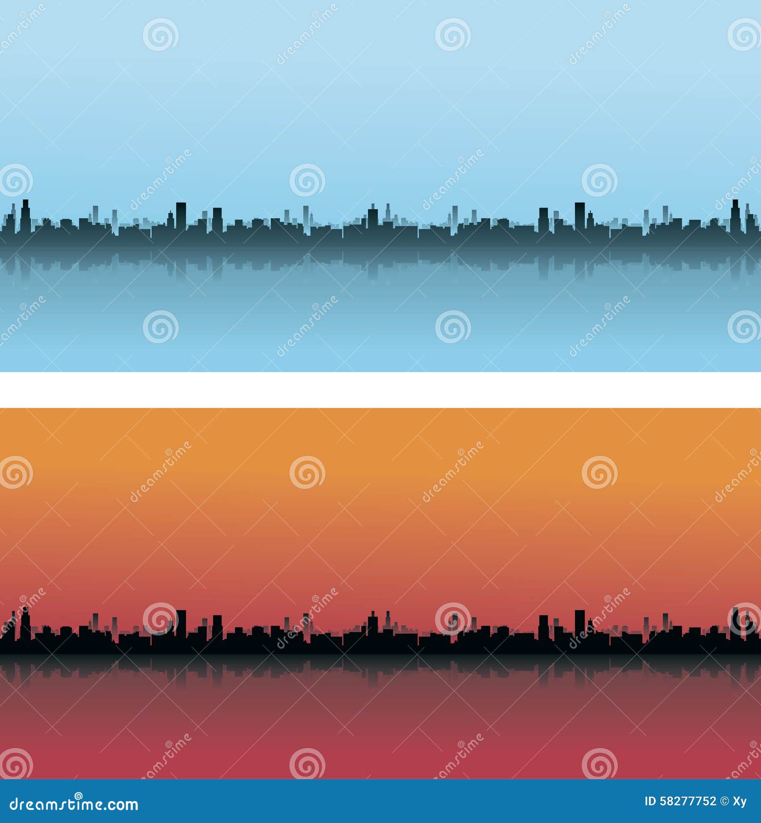 City Skylines in Different Colours Stock Vector - Illustration of ...