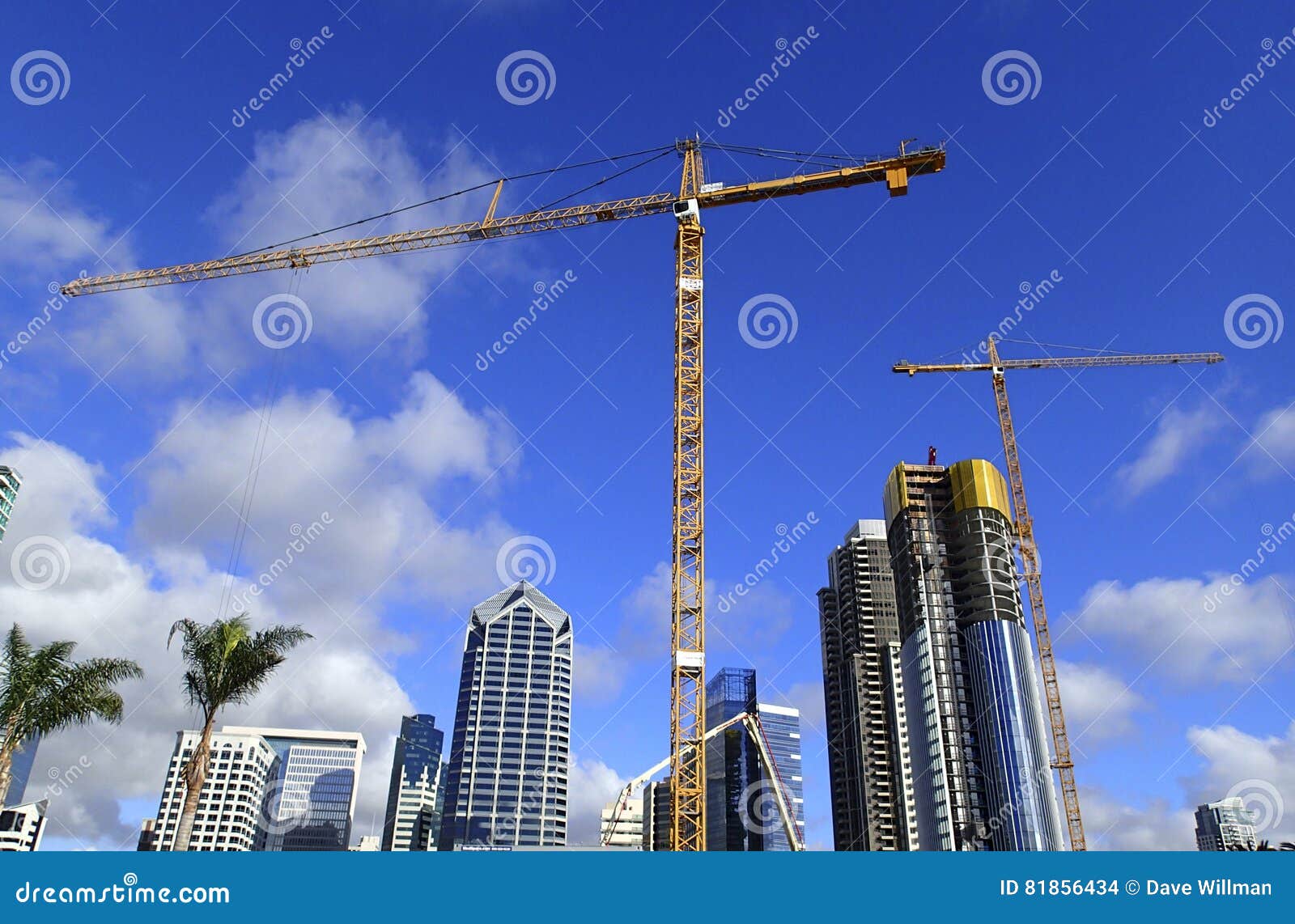 City Skyscraper Construction Cranes Stock Photo - Image of expansion ...