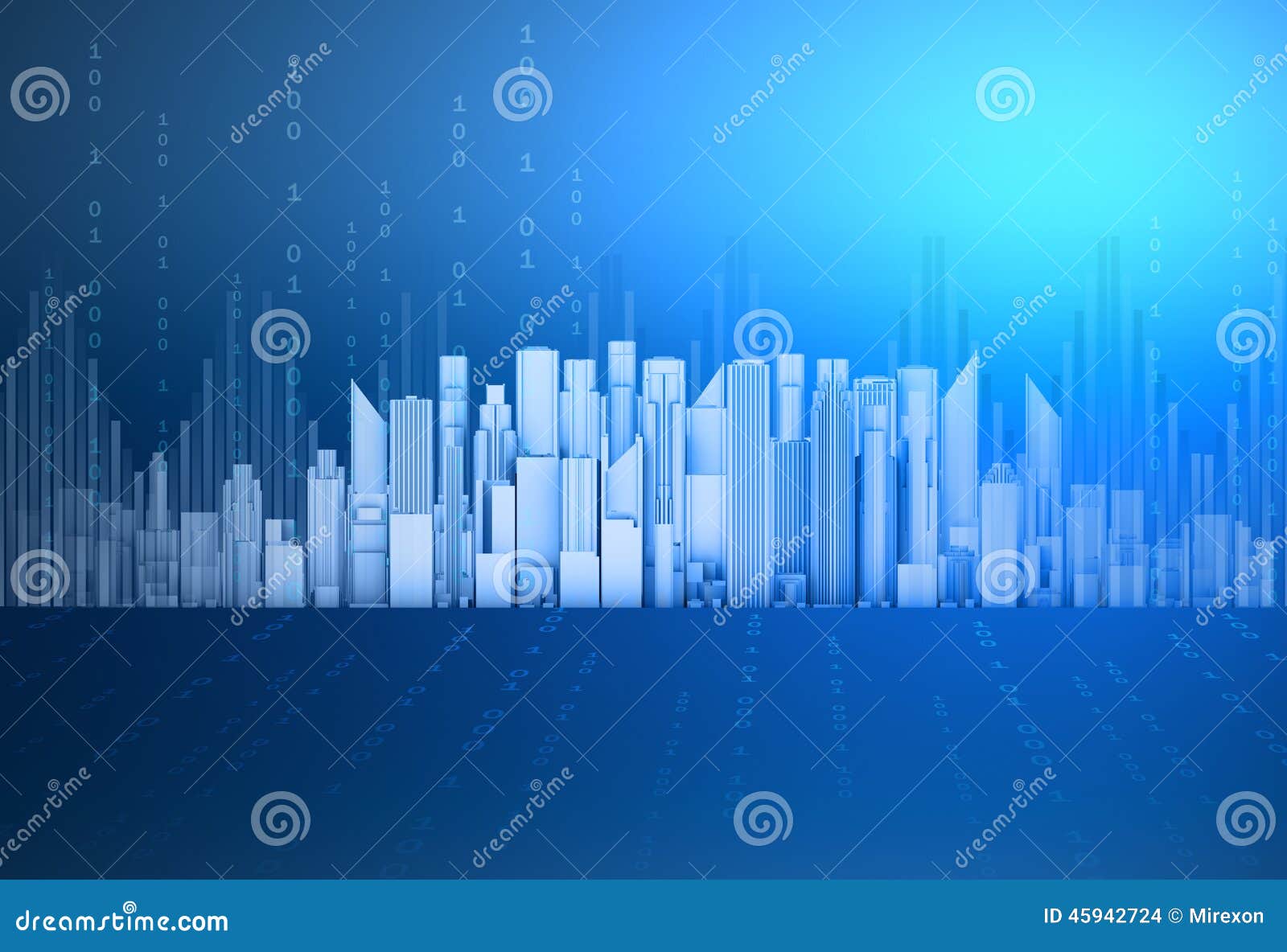 City of Skyscrapers with Abstract Background Stock Illustration ...