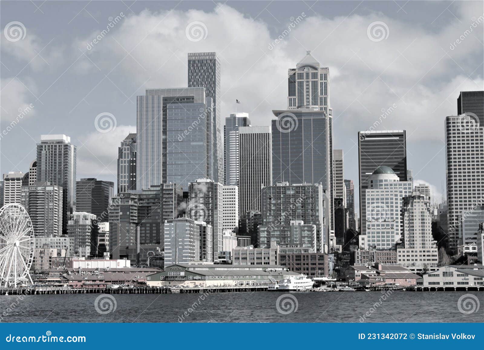 City Skyscrapers, Center, Ocean View. Stock Photo - Image of metropolis ...