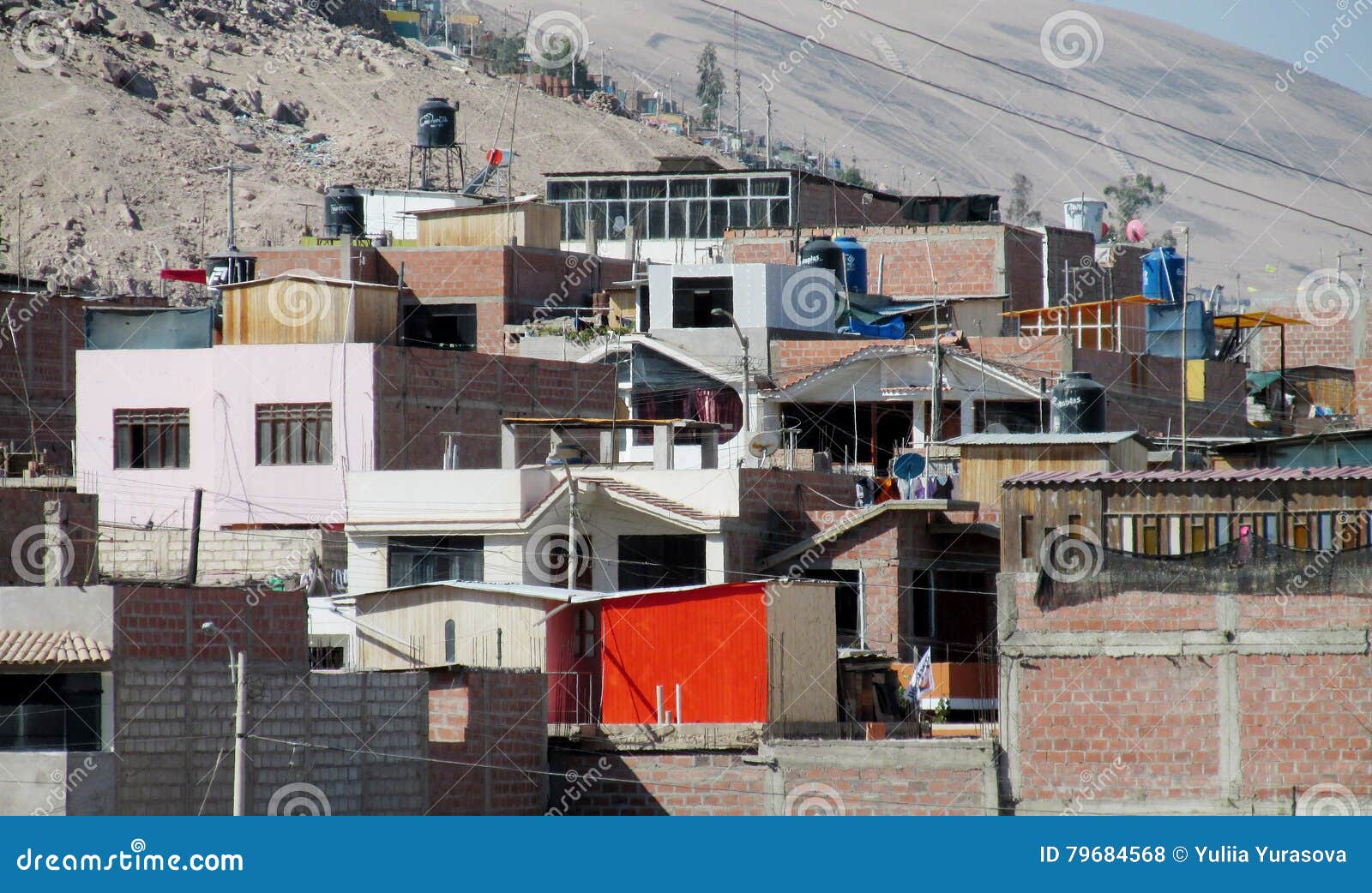 City slum in Peru editorial stock photo. Image of crowded - 79684568
