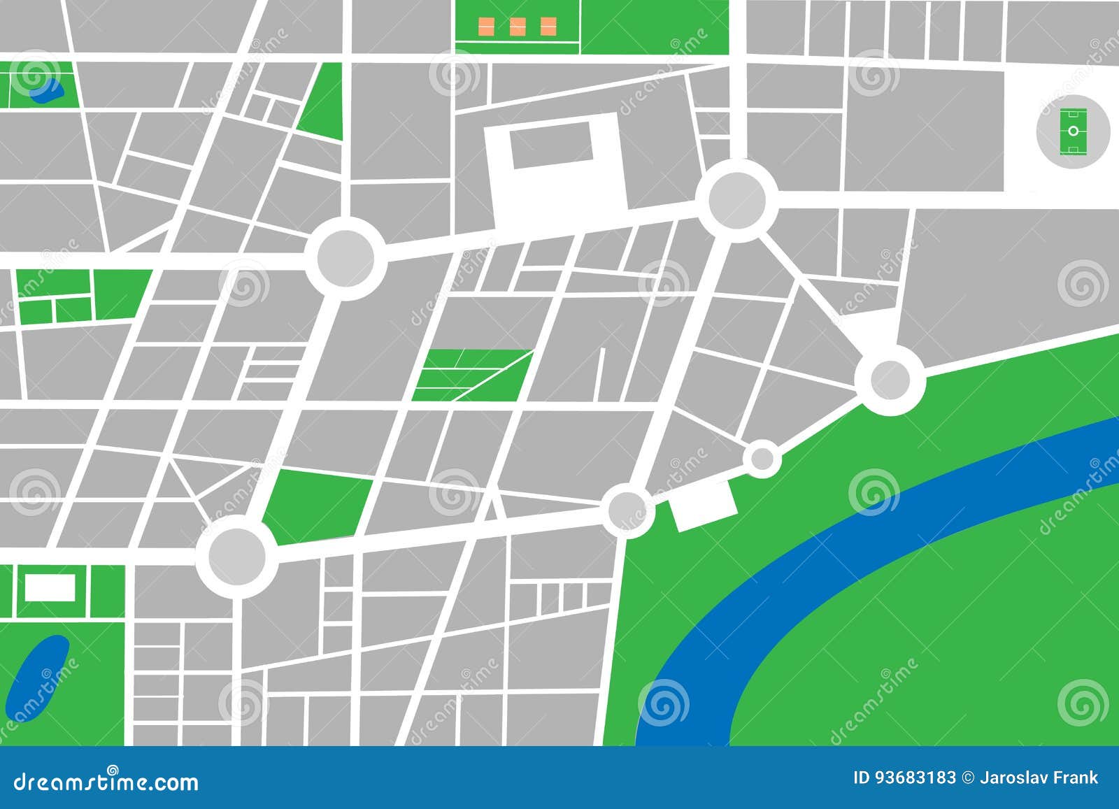 City Small Abstract Town Map Vector Stock Vector - Illustration of ...
