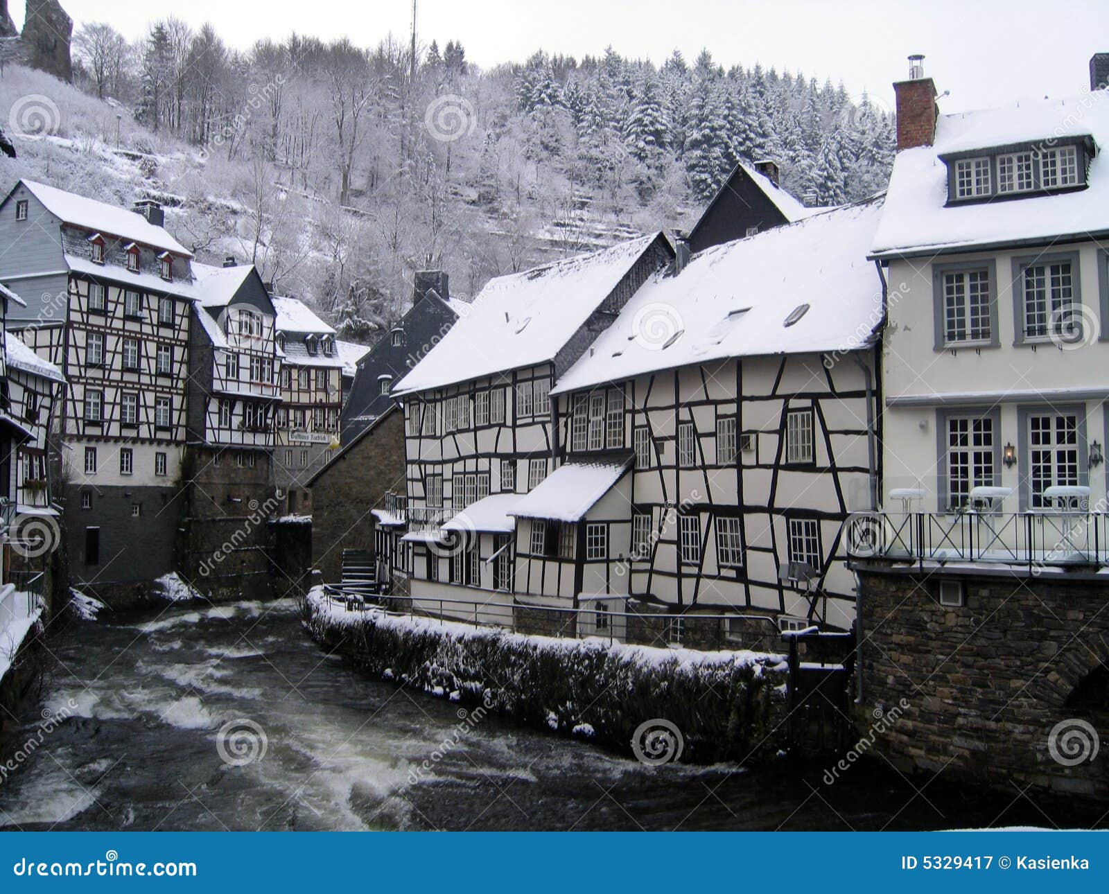 City snow winter Germany stock image. Image of mountains - 5329417