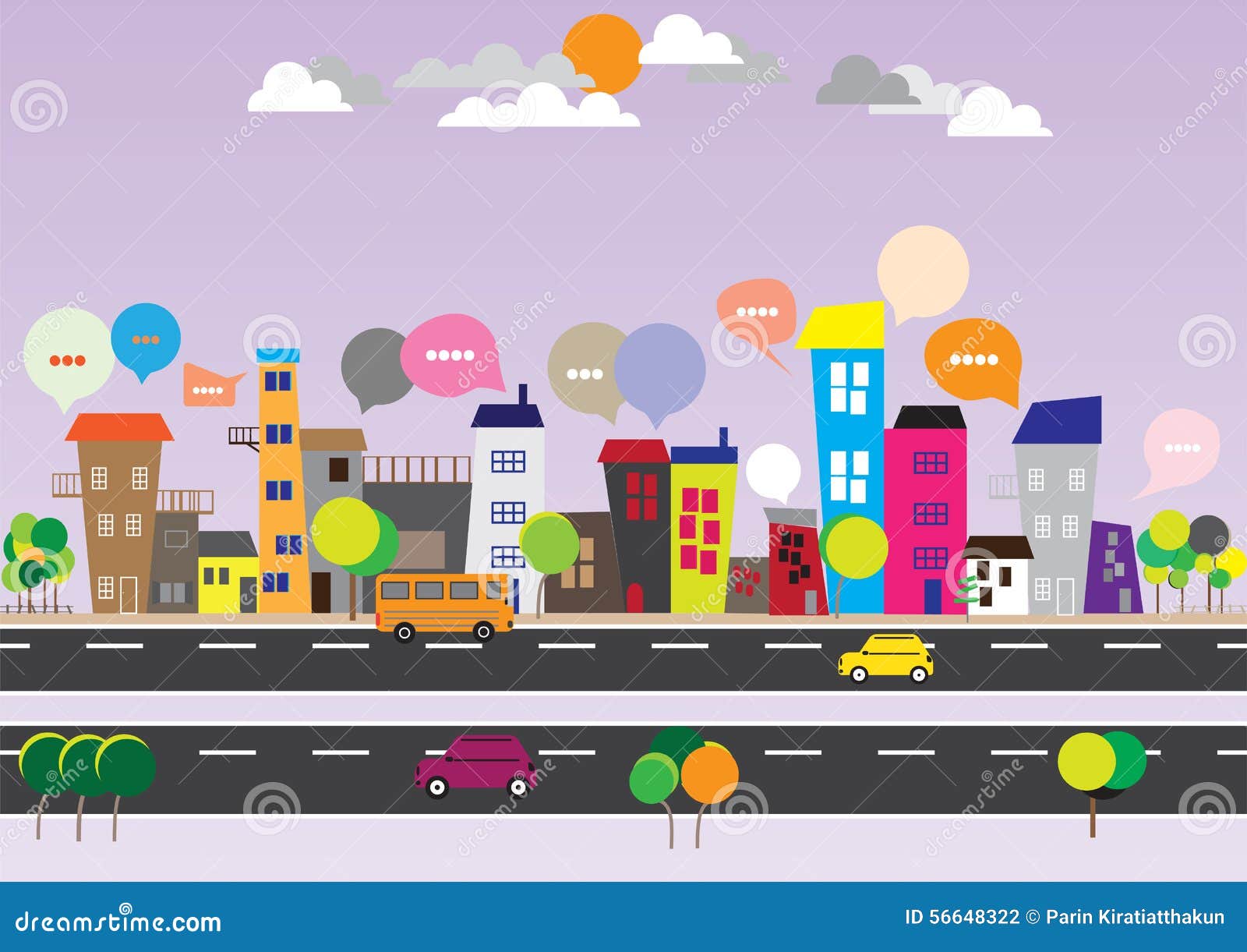 City Speech Bubbles stock vector. Illustration of bubble - 56648322