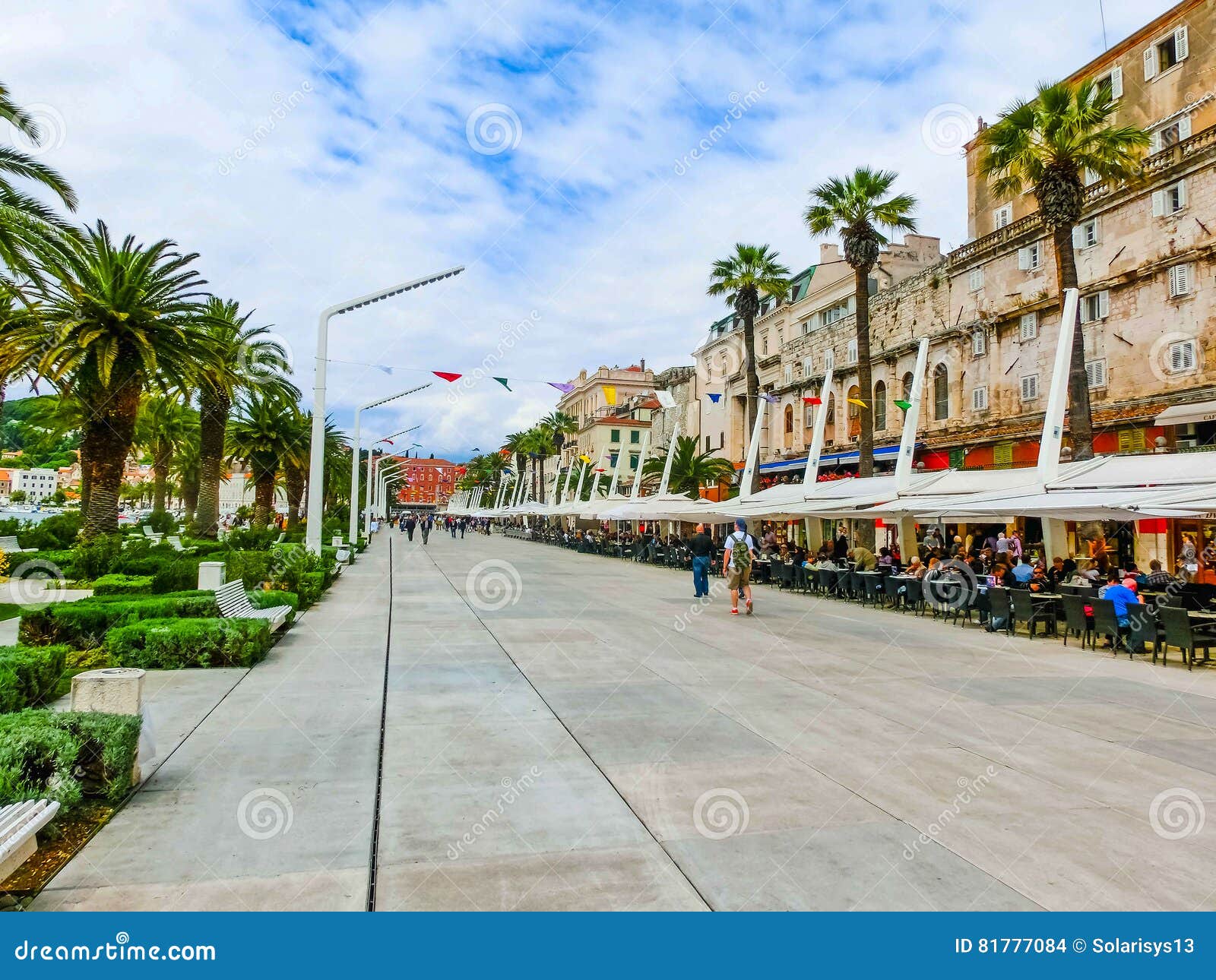 City of Split Palm Waterfront View, Dalmatia, Croatia Editorial Stock ...
