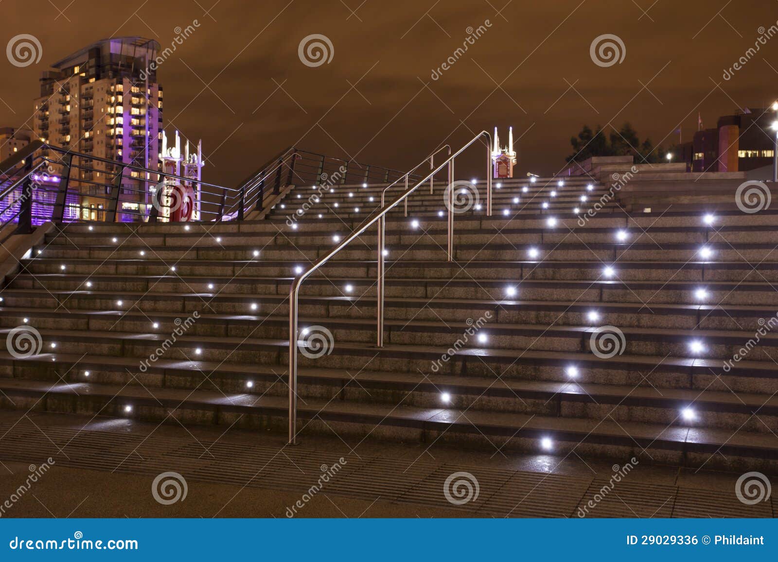 City steps at night stock photo. Image of interesting - 29029336