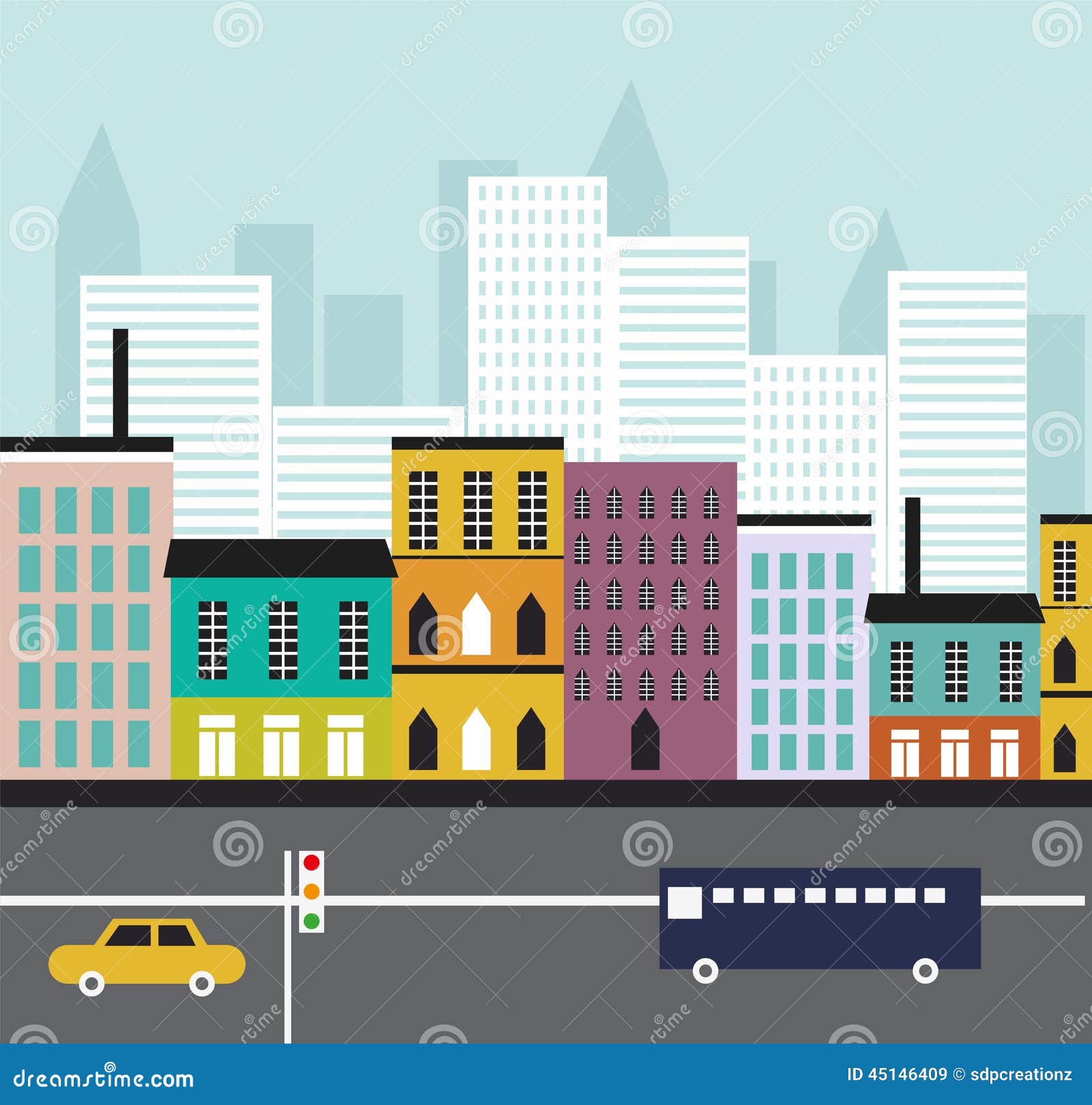 City street background stock vector. Illustration of city - 45146409