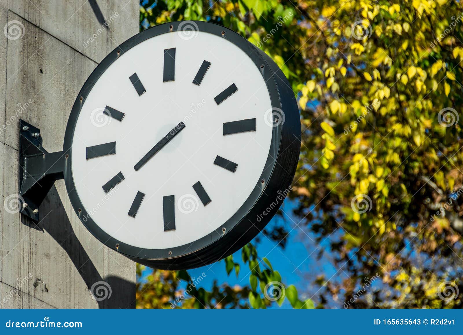 City street clock stock image. Image of time, urban - 165635643