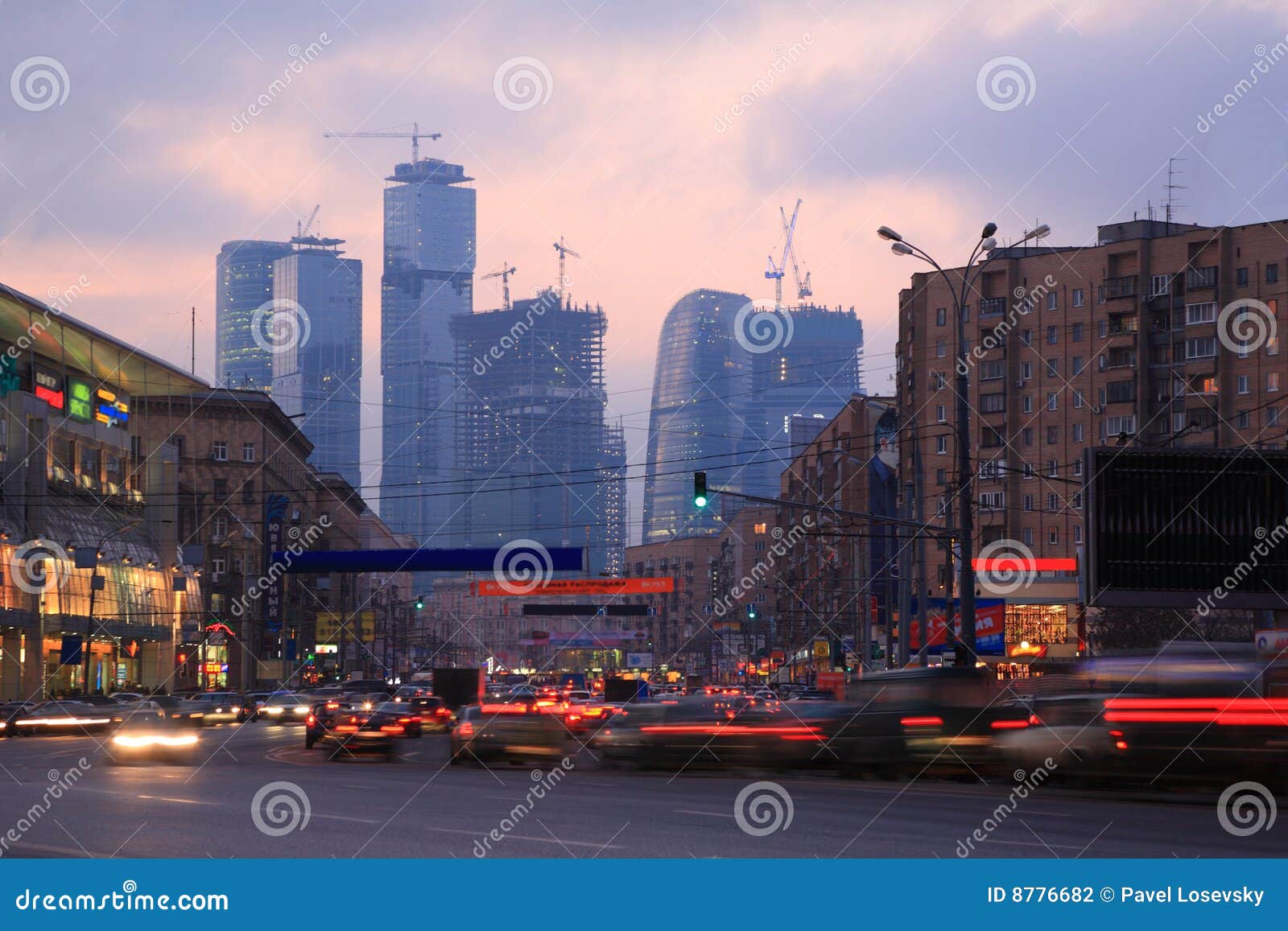 City street in evening stock photo. Image of dusk, architecture - 8776682