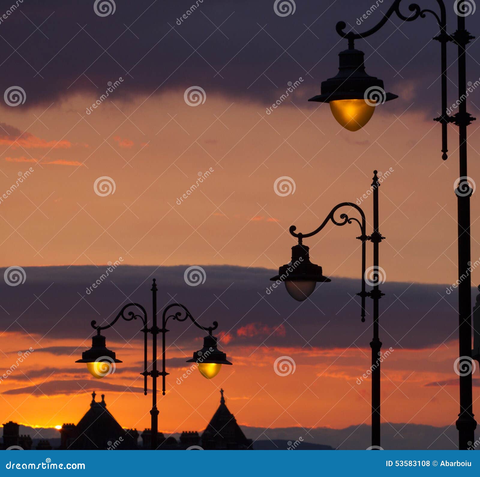 City street lamps stock photo. Image of travel, post - 53583108