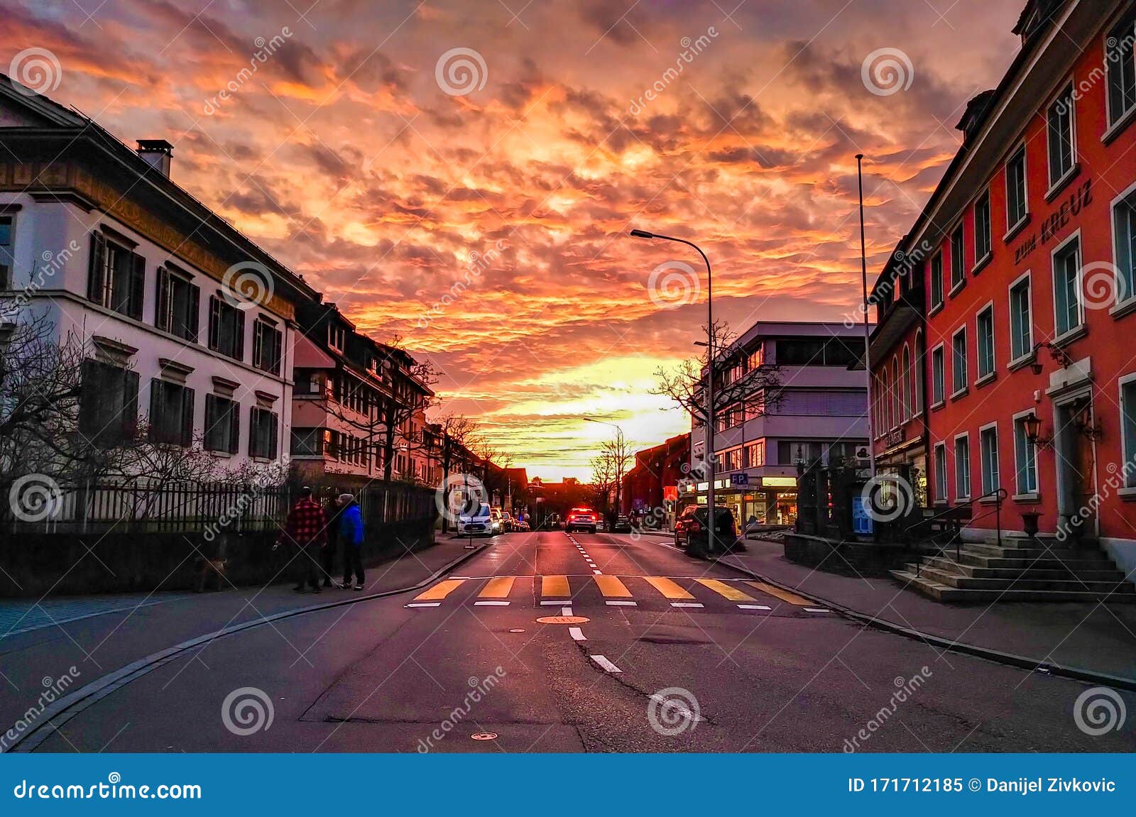 City street and sunset editorial image. Image of cityscape - 171712185