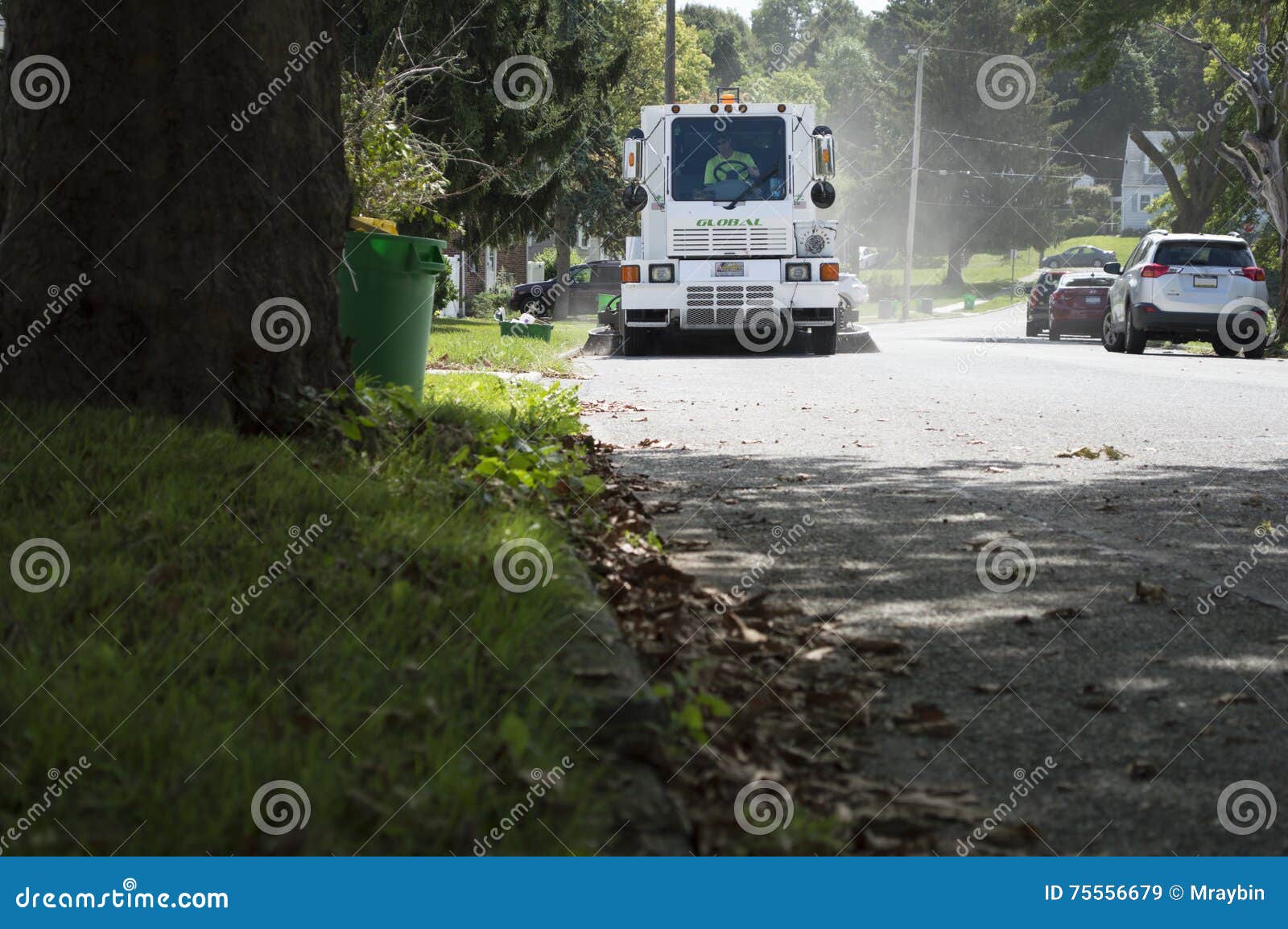 City Street Sweeper Sweeping Cleaning the Road Editorial Stock Image ...