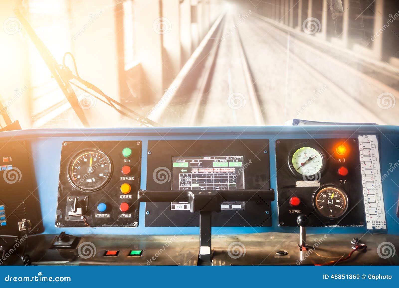 City subway cockpit stock image. Image of control, train - 45851869