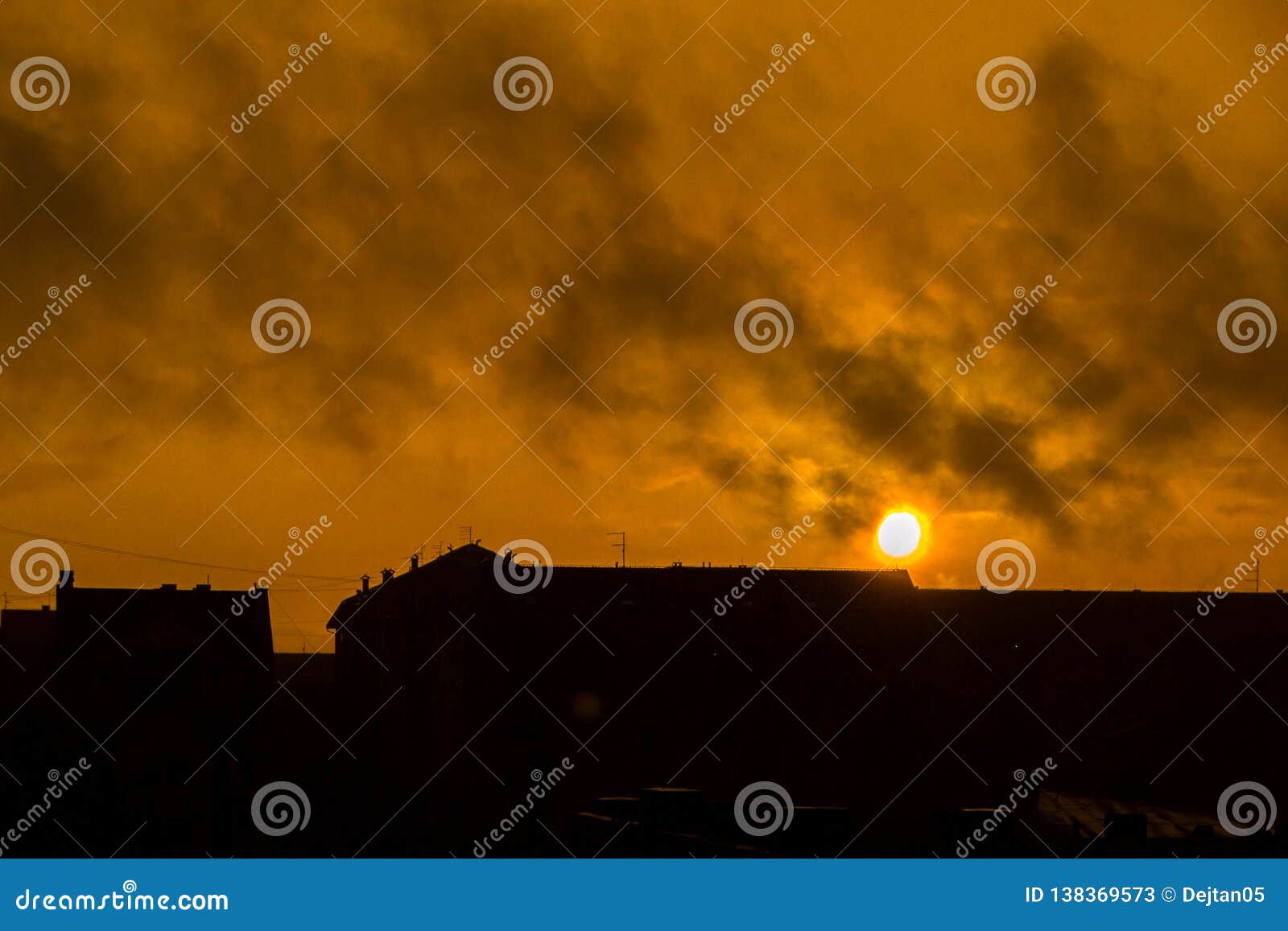 City in sunset stock image. Image of building, black - 138369573