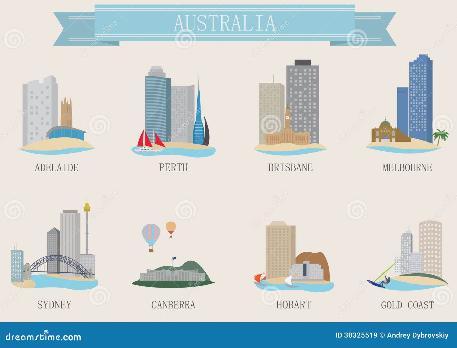 City symbol. Australia stock vector. Illustration of perspective - 30325519