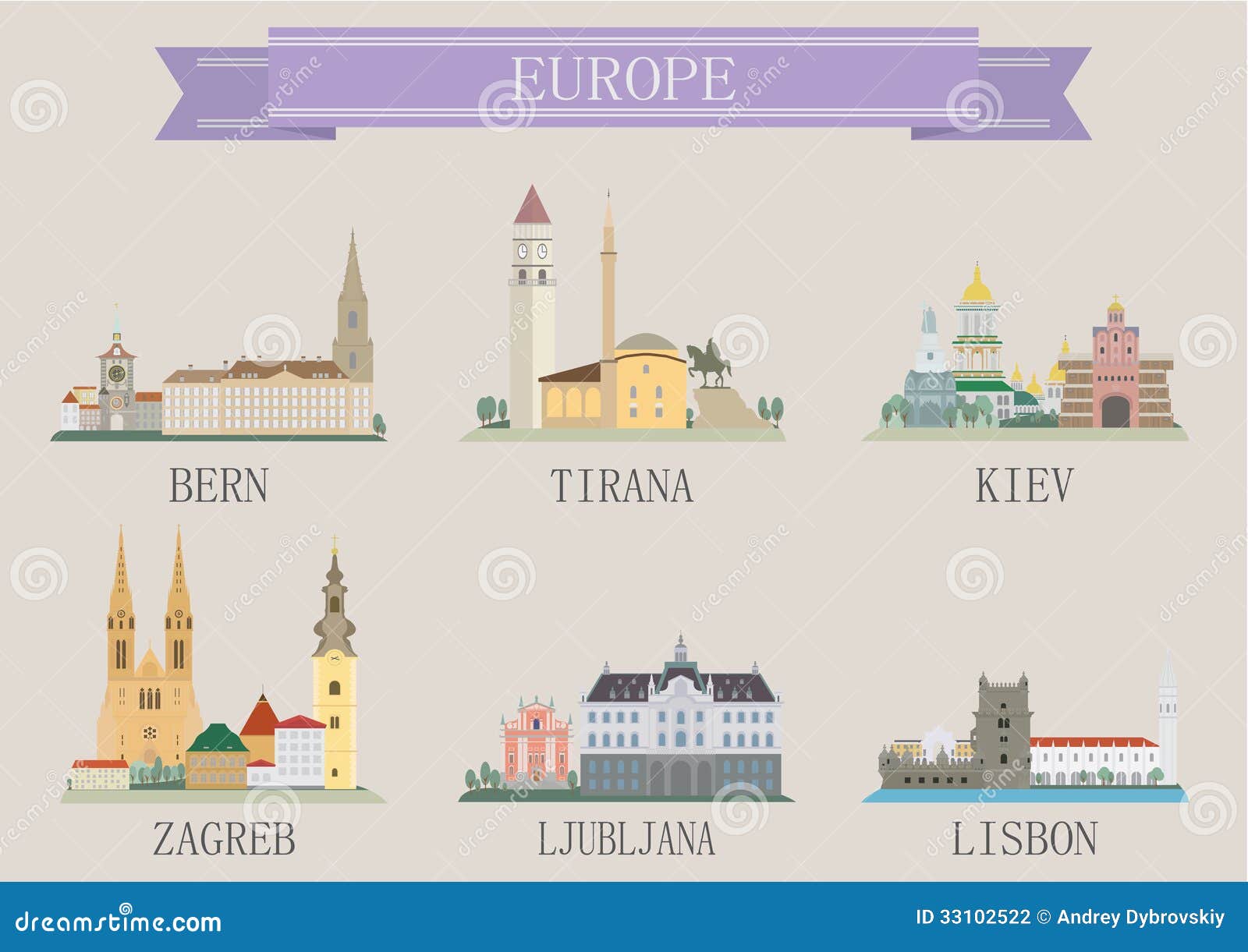 City symbol. Europe stock vector. Illustration of rectangle - 33102522