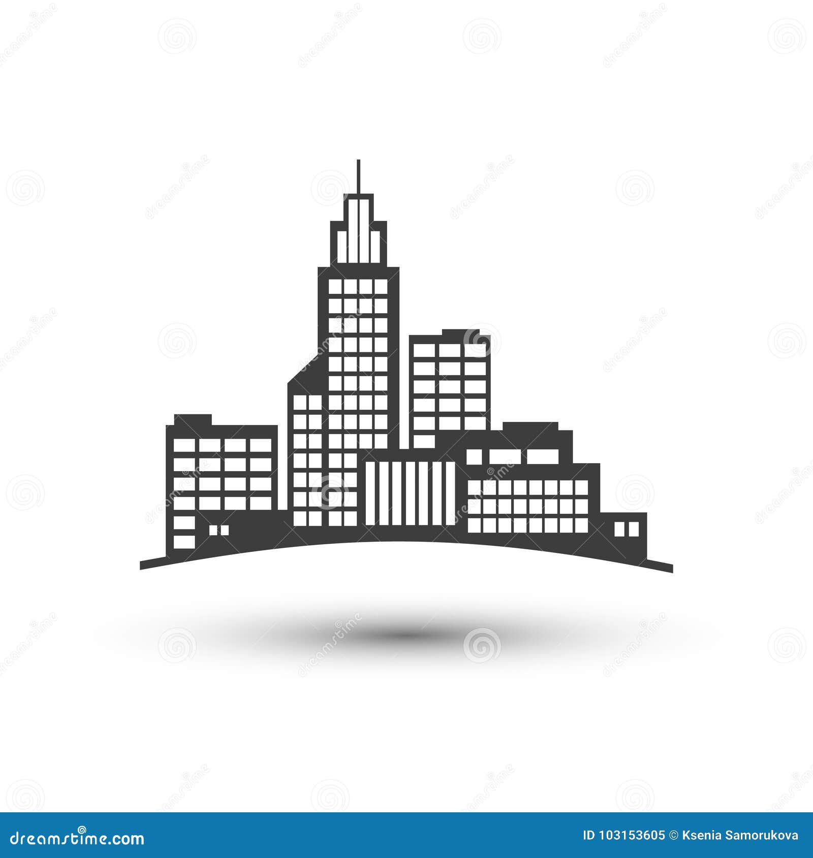 City Symbol. Vector Flat Icon. Black and White Stock Vector ...