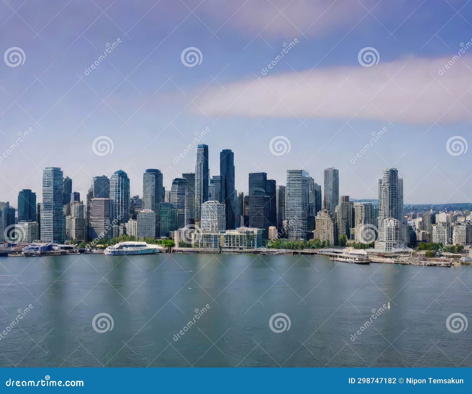 A City with Tall Buildings and a Large Tower Stock Photo - Image of ...