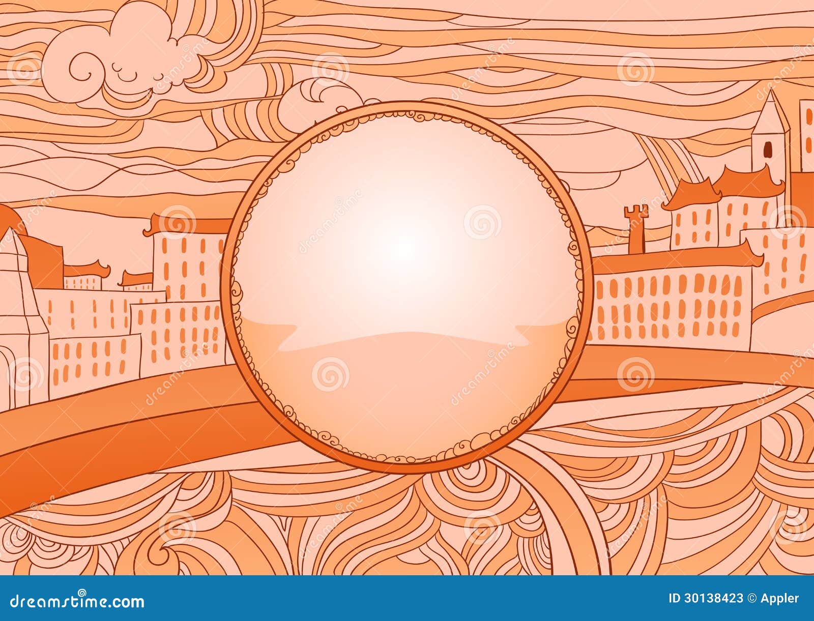 Ochre Colored City Label (place for Your Text) Stock Illustration ...