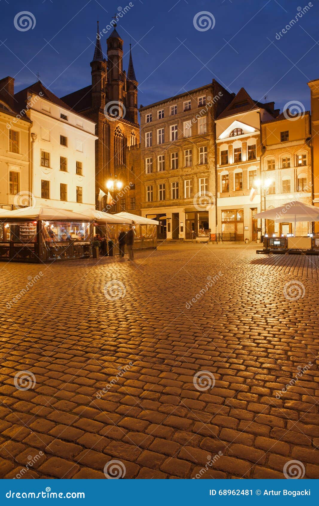 City of Torun Old Town Square by Night Stock Image - Image of torun ...